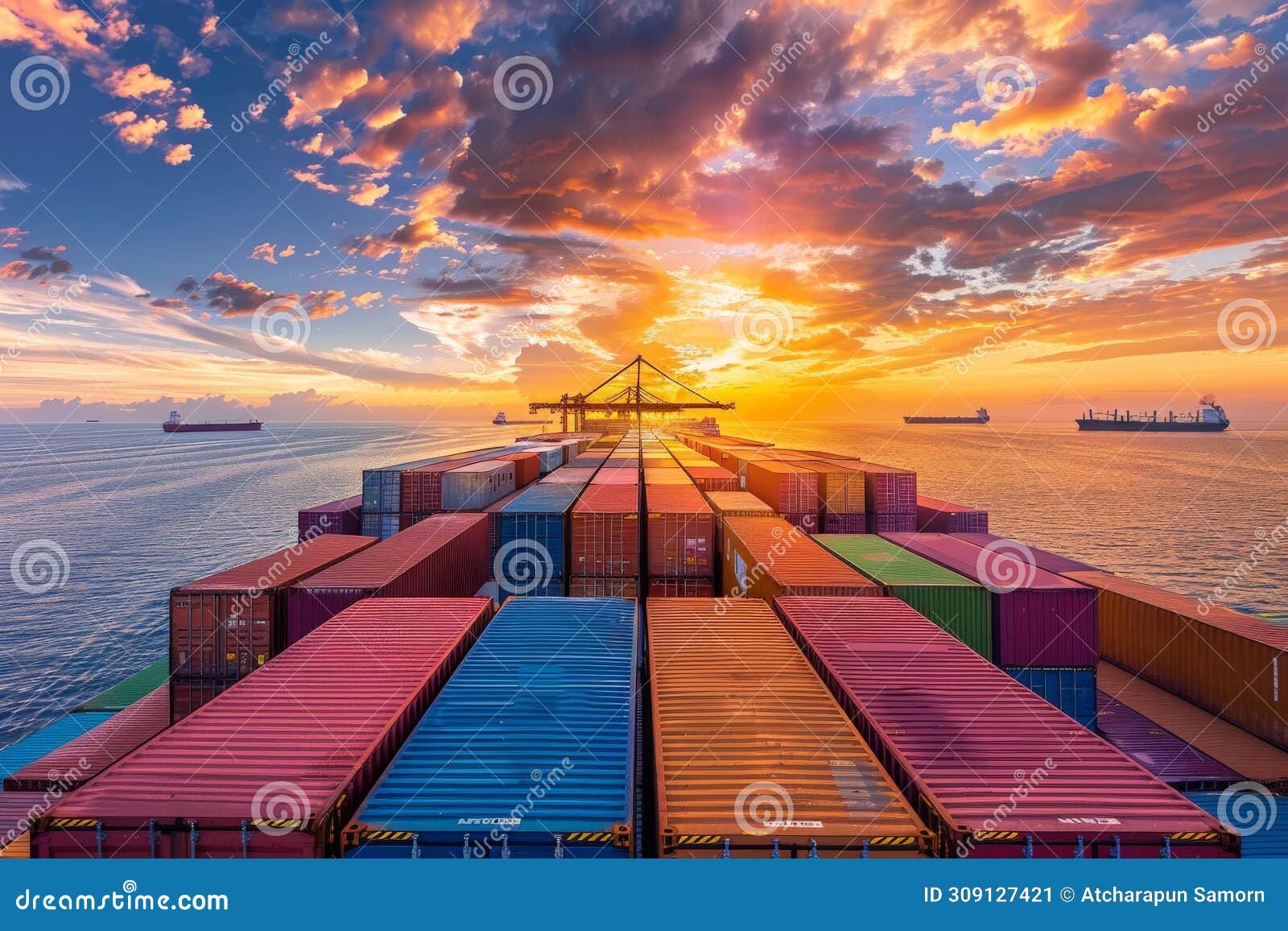 Logistics and Transportation of Container Cargo Ship, Global ...