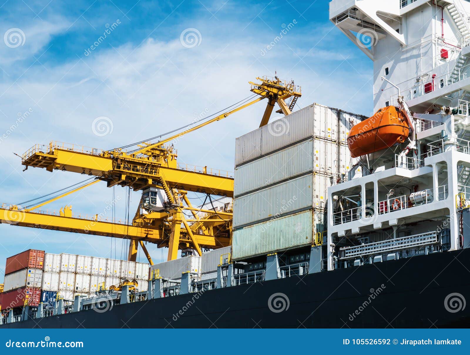 Logistics and Transportation of Container Cargo Ship Stock Photo ...