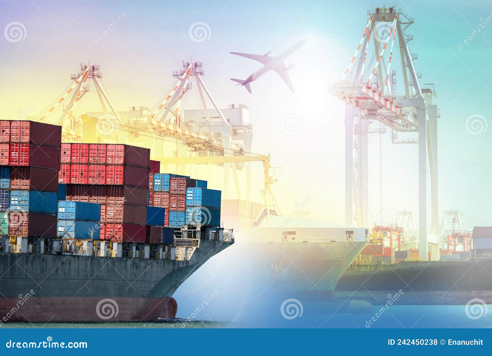 Ship In Shipyard Linear Illustration. Cartoon Vector | CartoonDealer ...