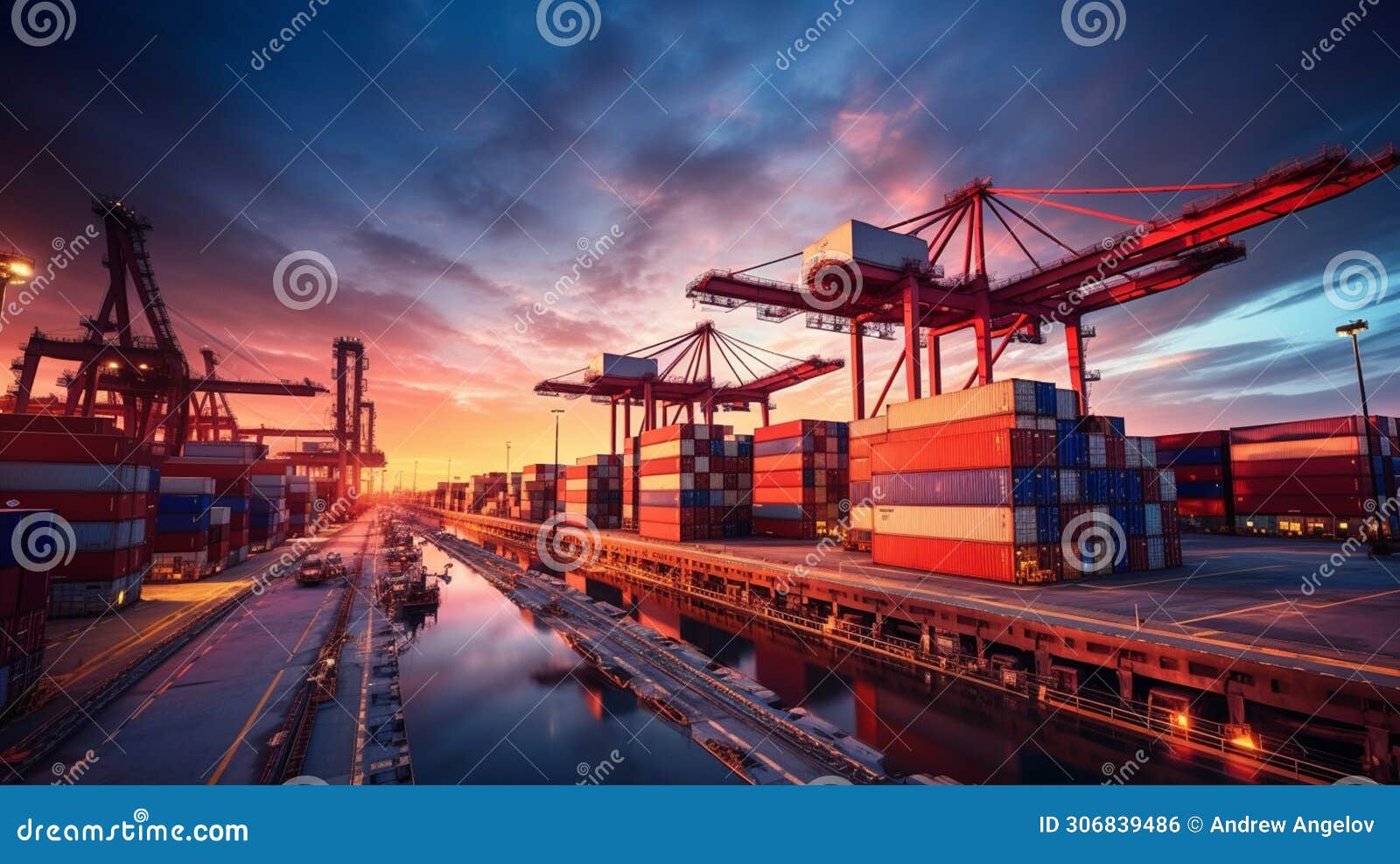 Logistics and Transportation of Container Cargo Ship and Cargo Plane ...