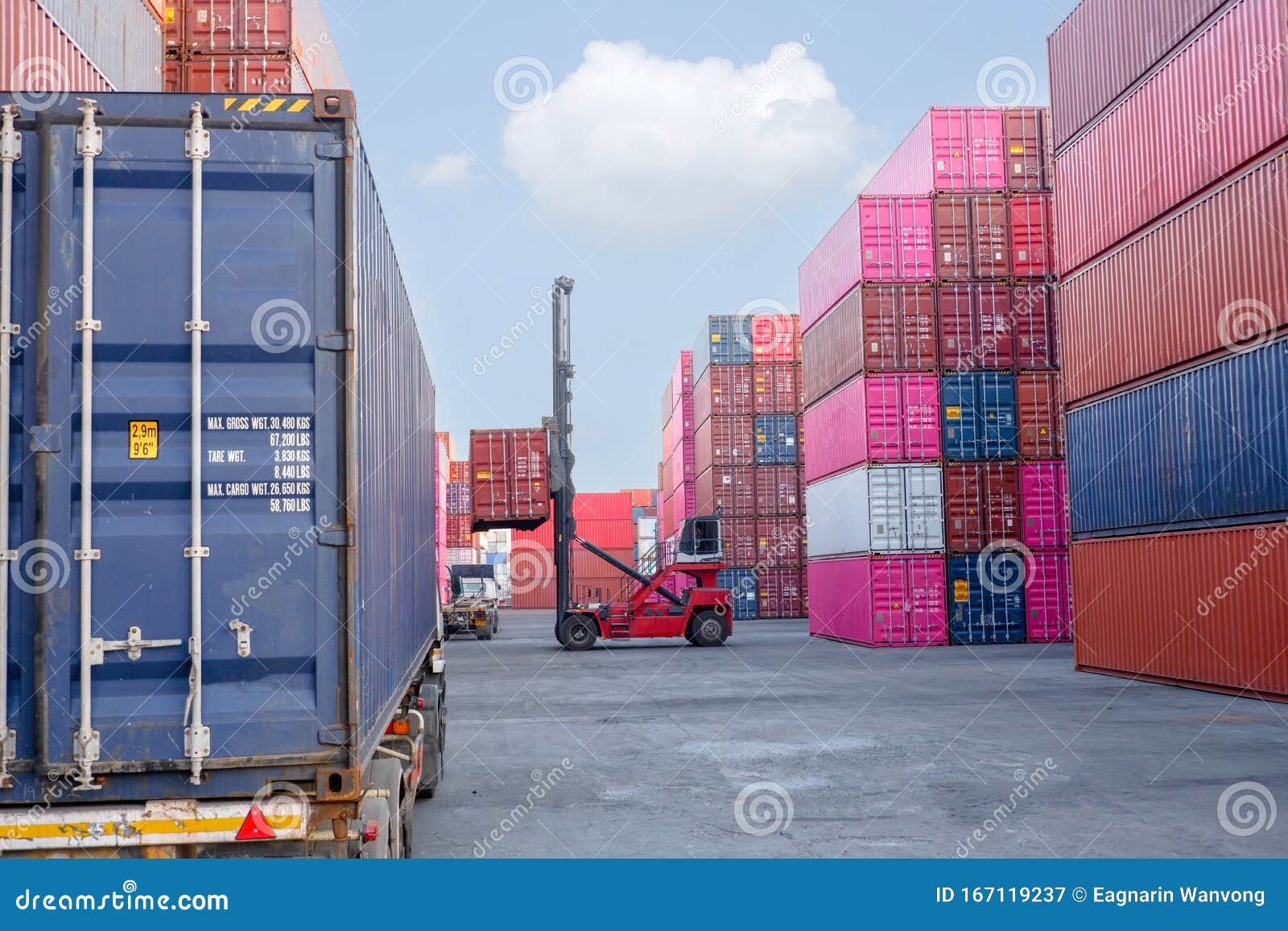 Logistics and Transportation of Harbor, Container Truck, Container ...