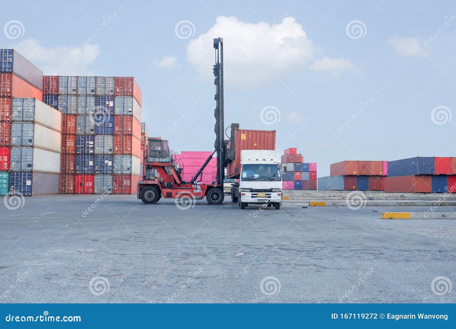Logistics and Transportation of Harbor, Container Truck, Container ...