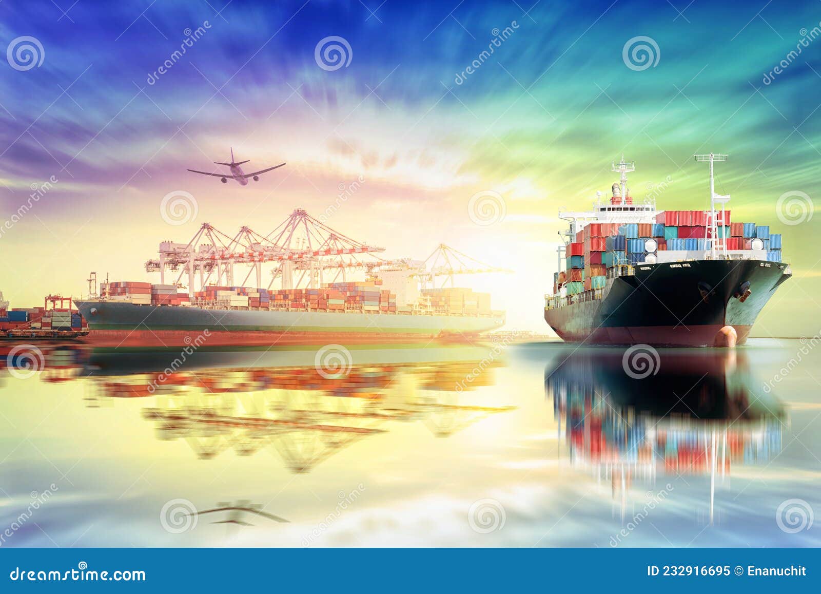 Logistics and Transportation of International Container Cargo Ship and ...