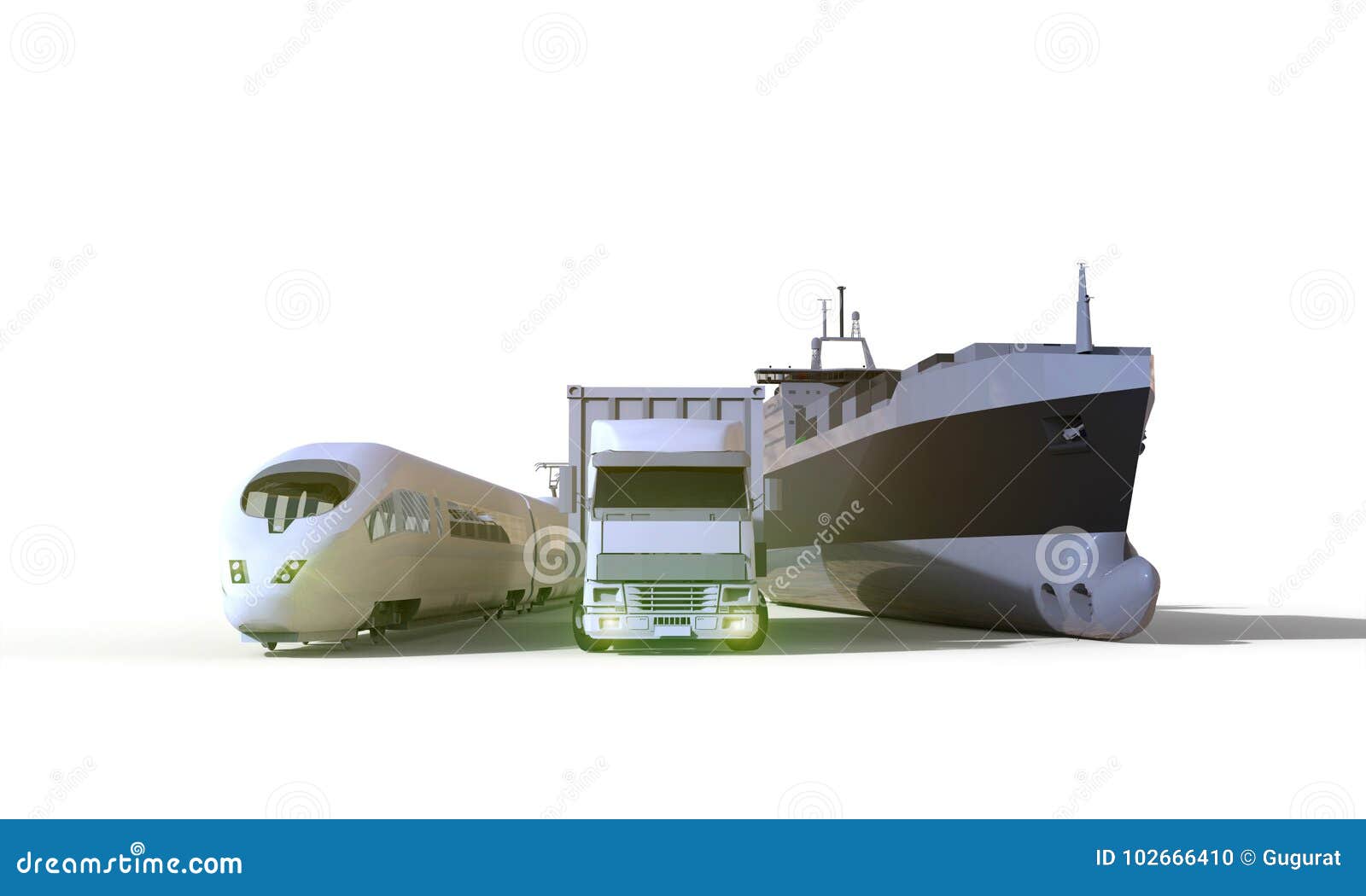 Logistics And Transportation Truck,Boat,High Speed Train,isolate On ...