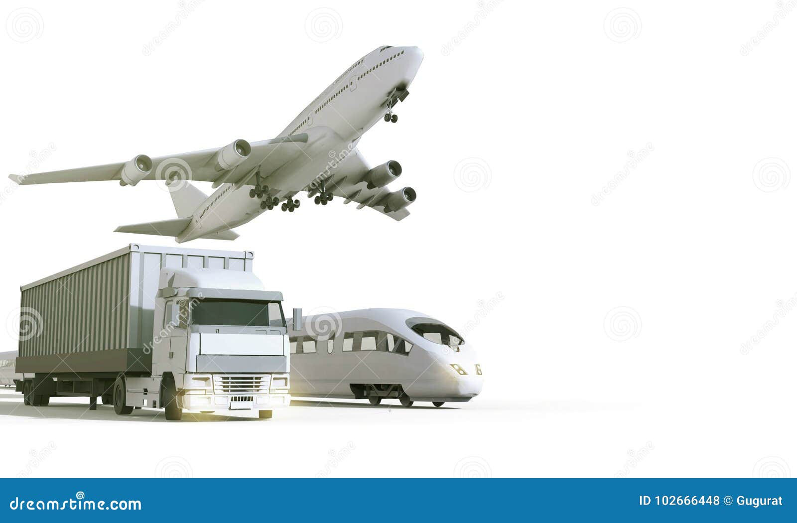 Logistics and Transportation Vehicle in Freight Cargo on Isolate ...