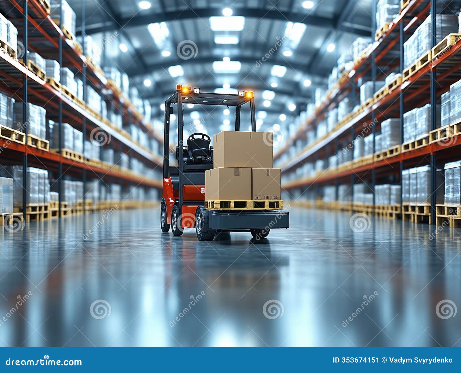Logistics and Transportation in Warehouse Stock Illustration ...