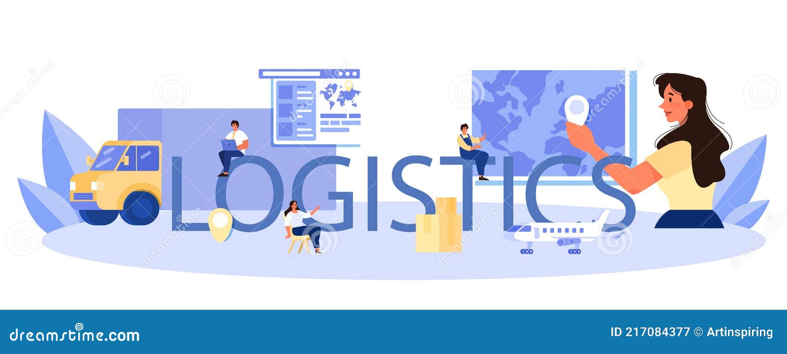 Logistics Typographic Header. Idea of Transportation and Distribution ...