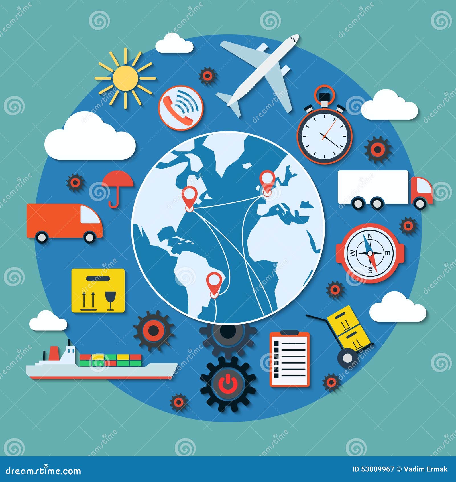 Logistics vector concept stock vector. Illustration of sign - 53809967