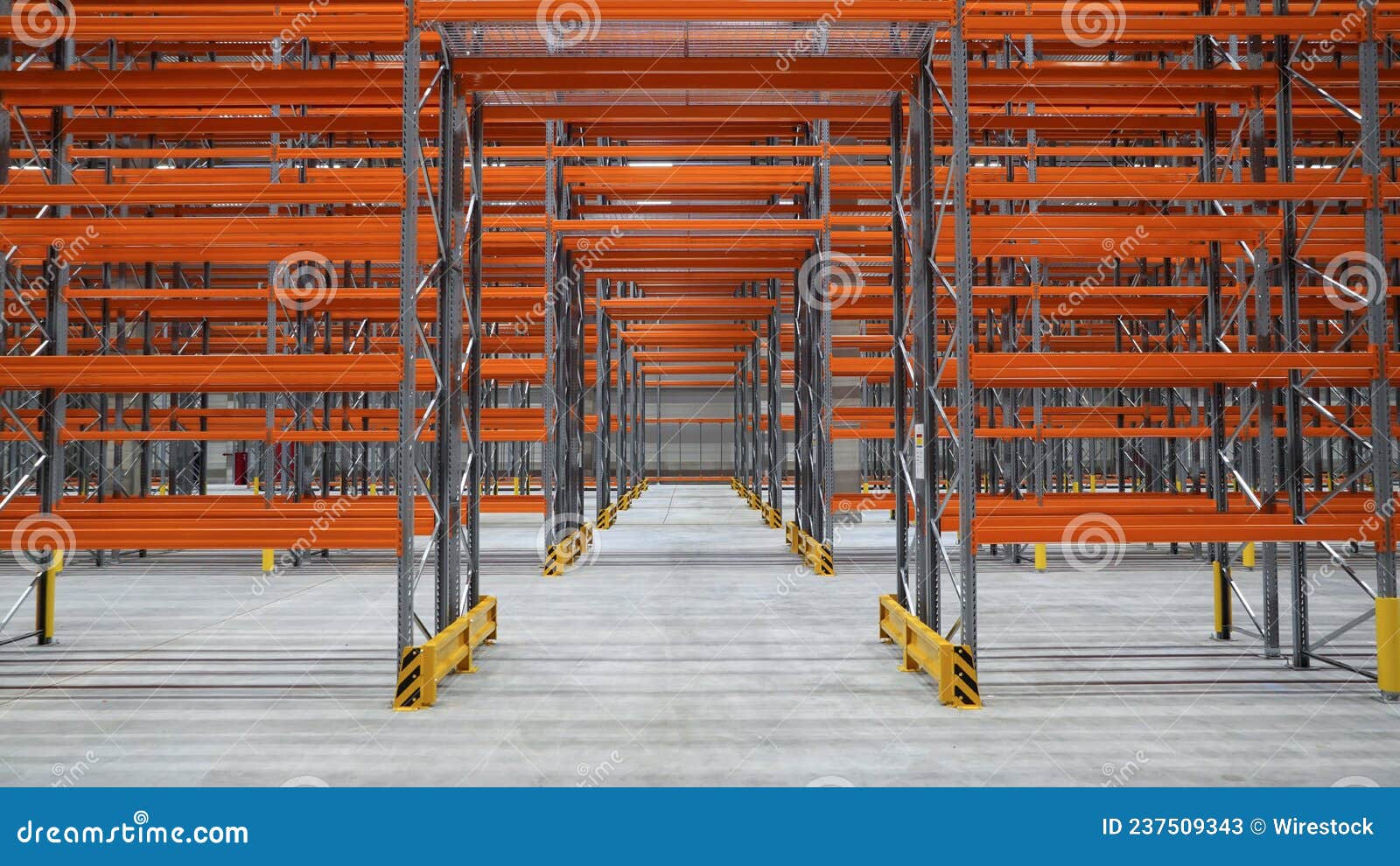 Logistics Warehouse with Empty High Racks Stock Image - Image of ...