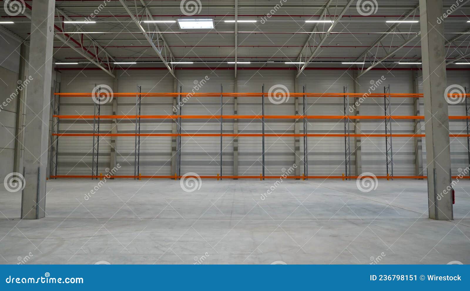 Logistics Warehouse with Empty High Racks Stock Image - Image of modern ...