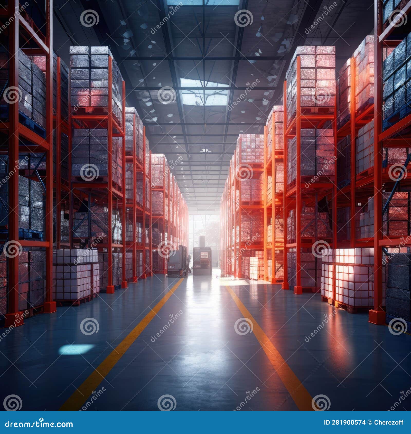 The Logistics Warehouse of the Future Stock Illustration - Illustration ...