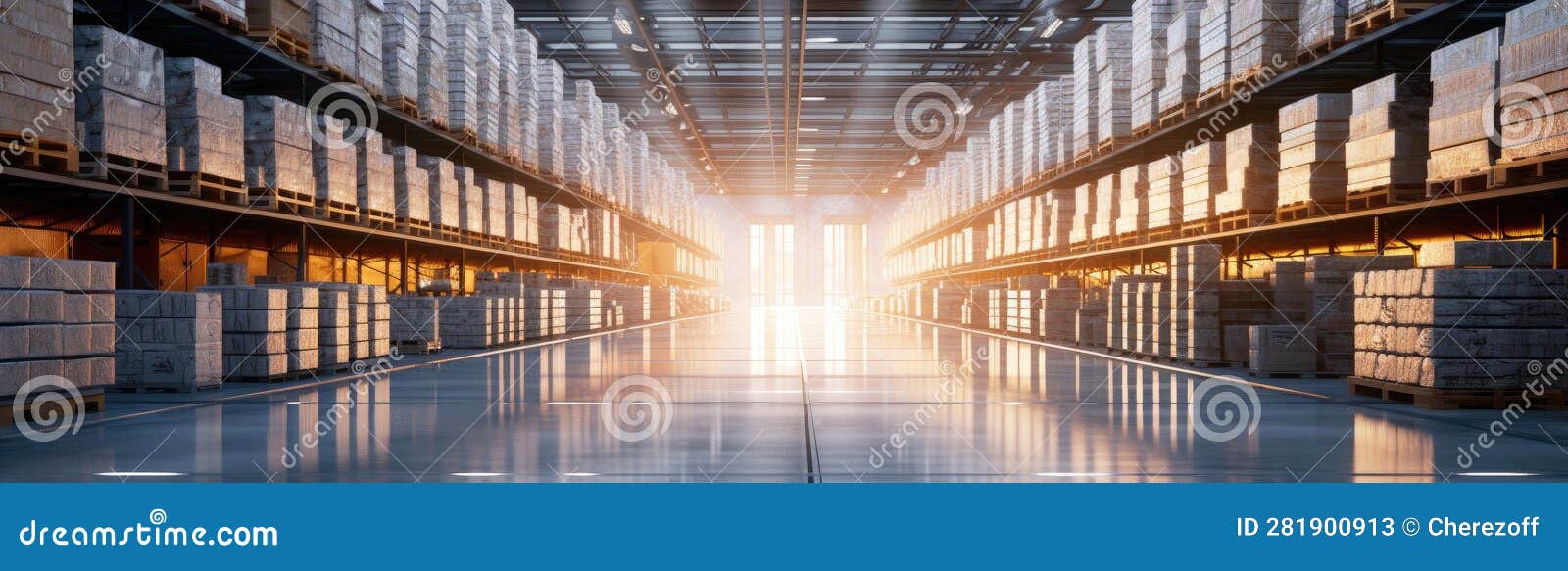 The Logistics Warehouse of the Future Stock Illustration - Illustration ...