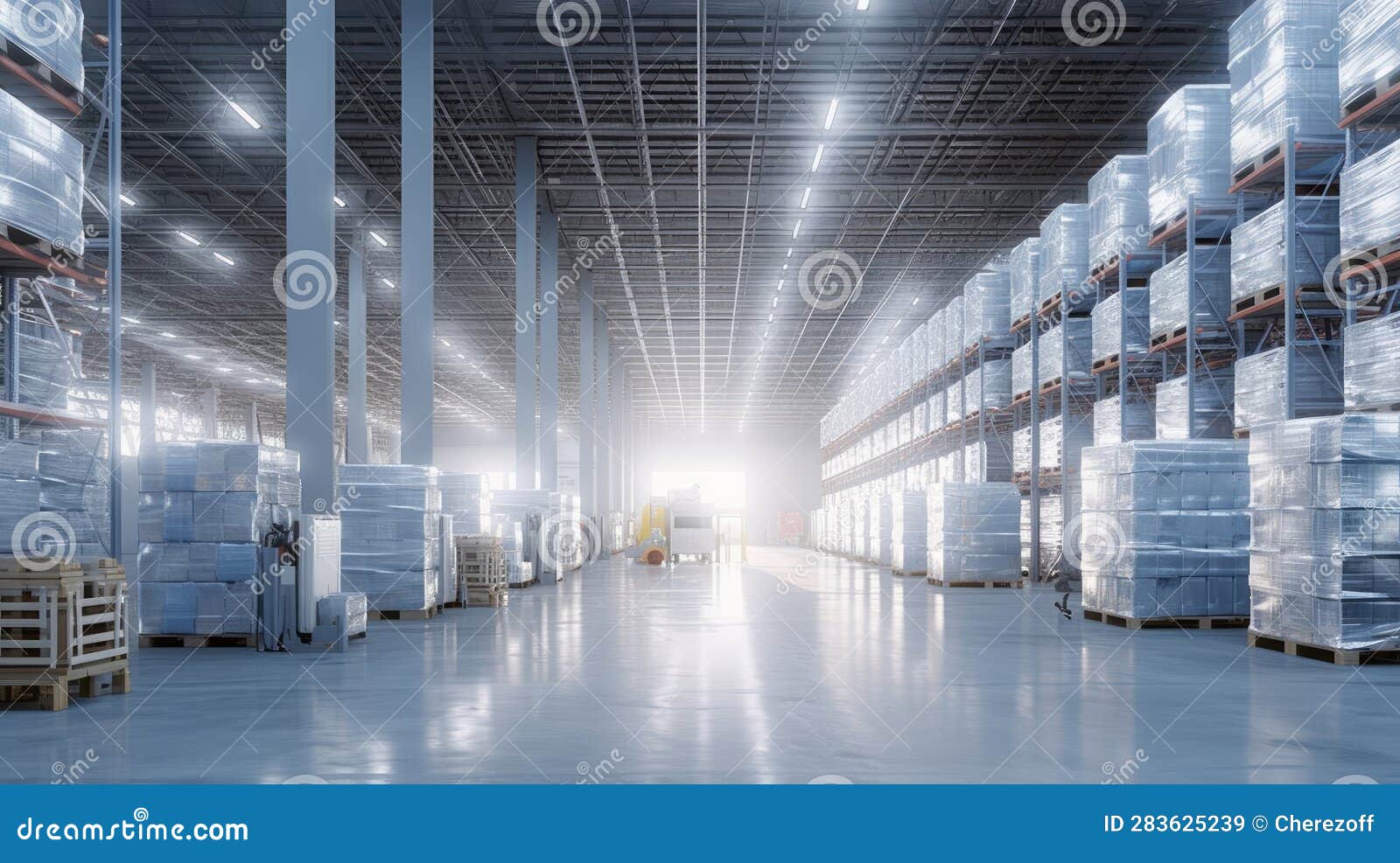 The Logistics Warehouse of the Future Stock Illustration - Illustration ...