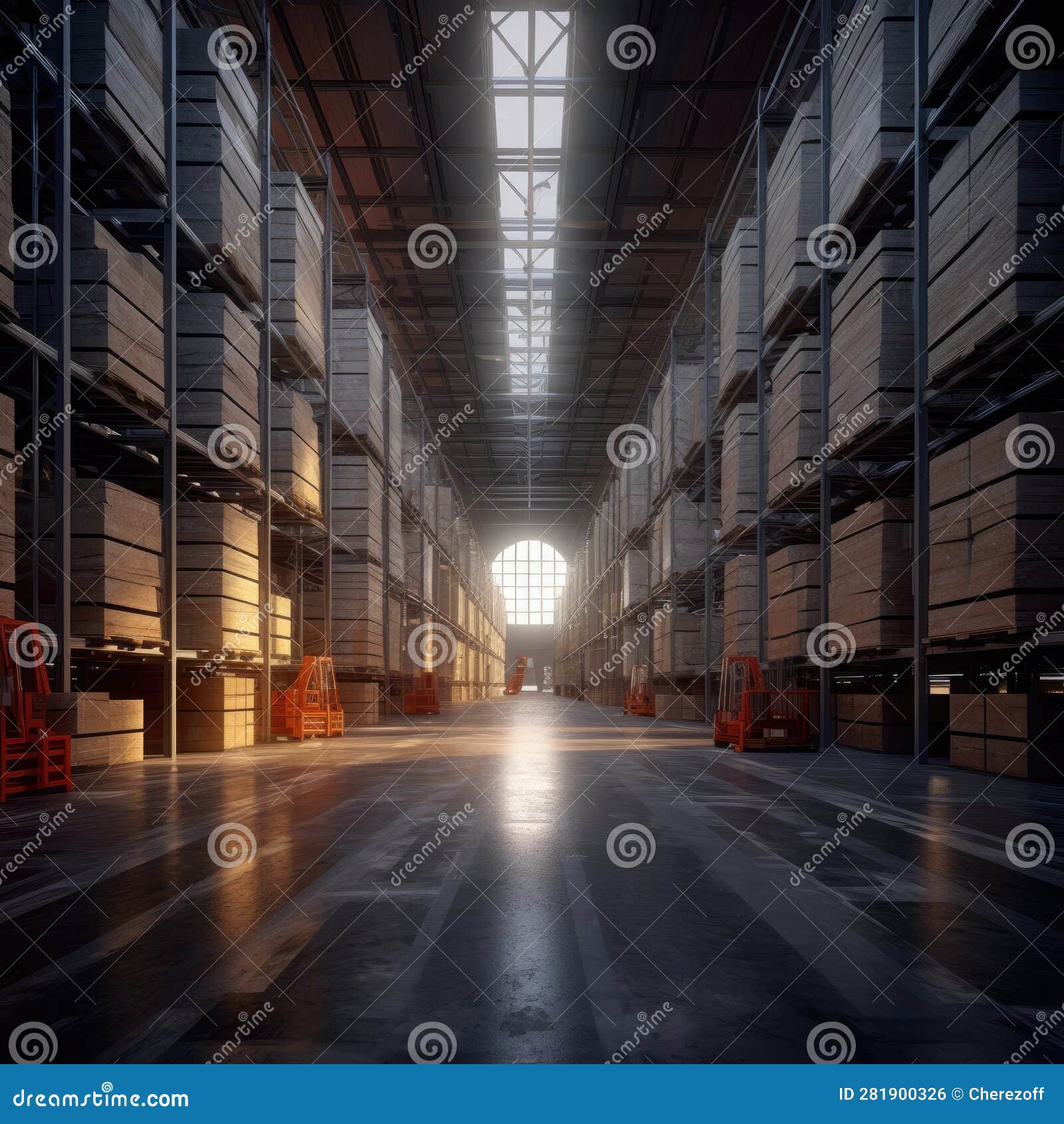 The Logistics Warehouse of the Future Stock Illustration - Illustration ...