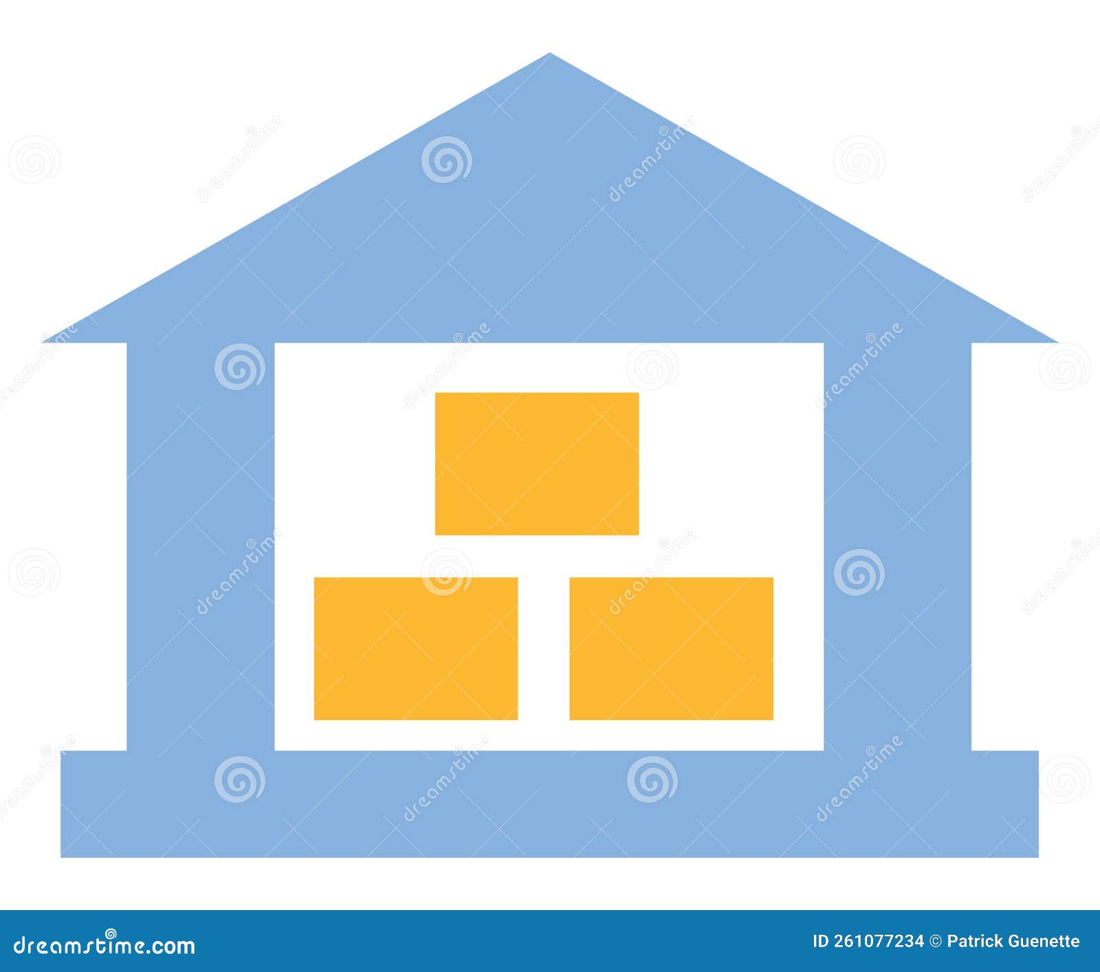 Logistics warehouse, icon stock vector. Illustration of distribution ...
