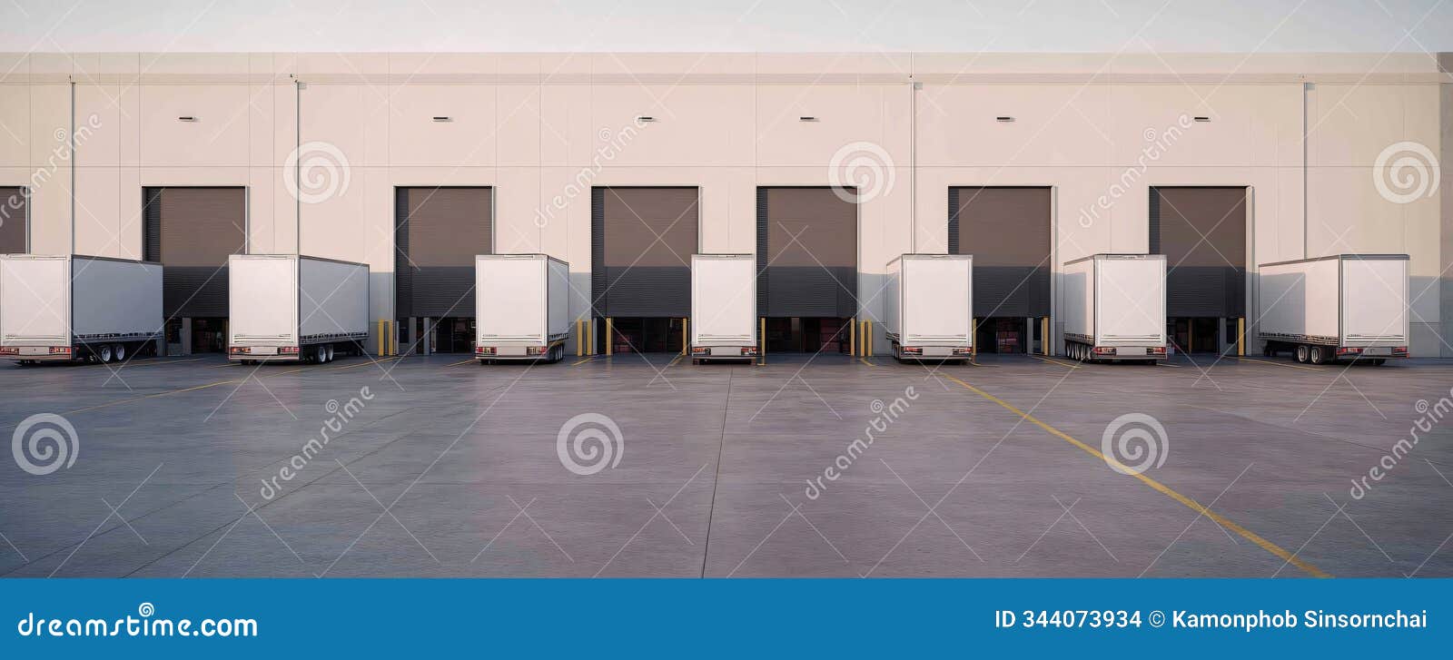 Logistics Warehouse Loading Docks Trucks Delivery Transportation Stock ...