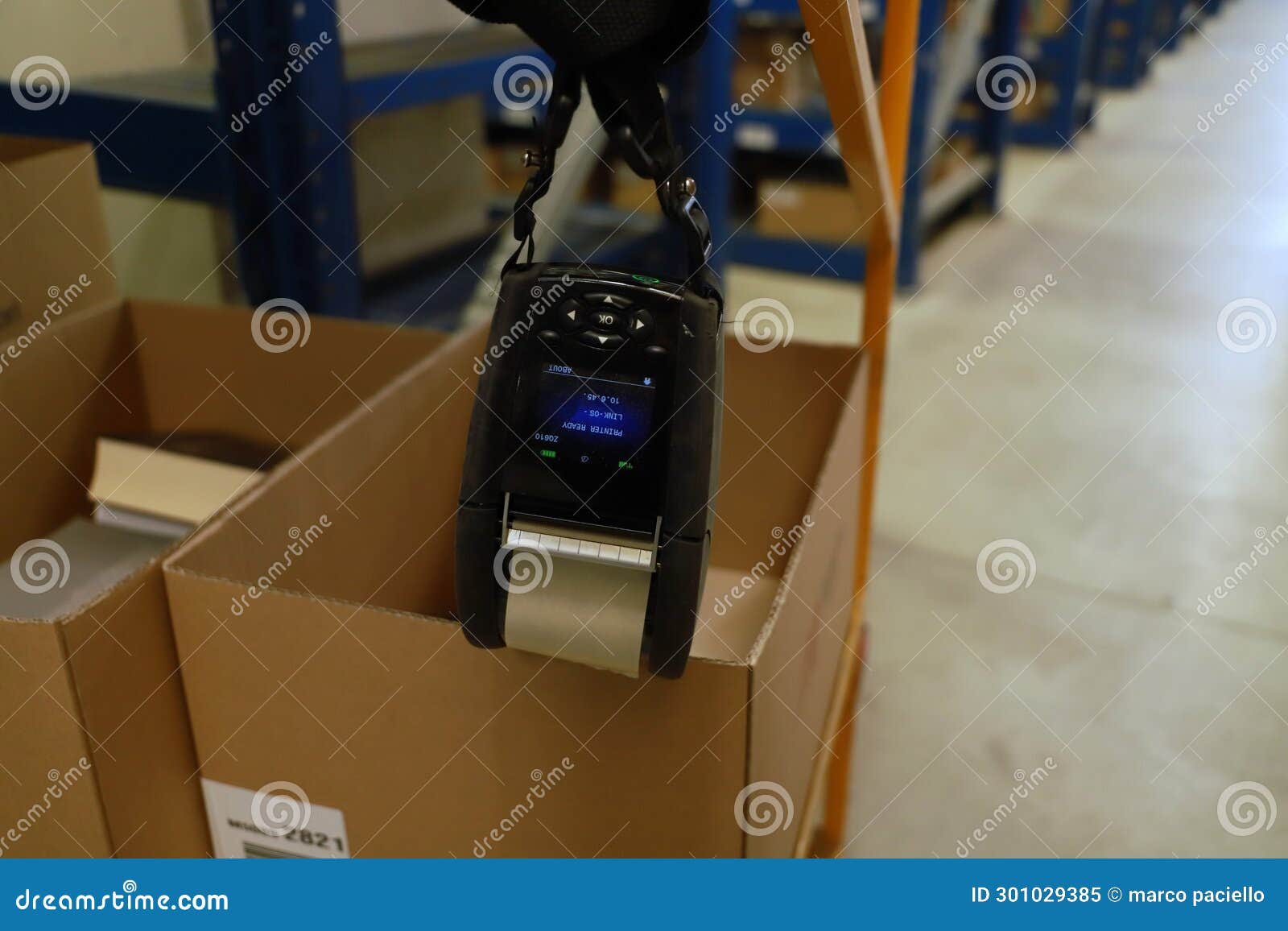 Logistics Warehouse - Scanner for Picking Products in the Warehouse ...