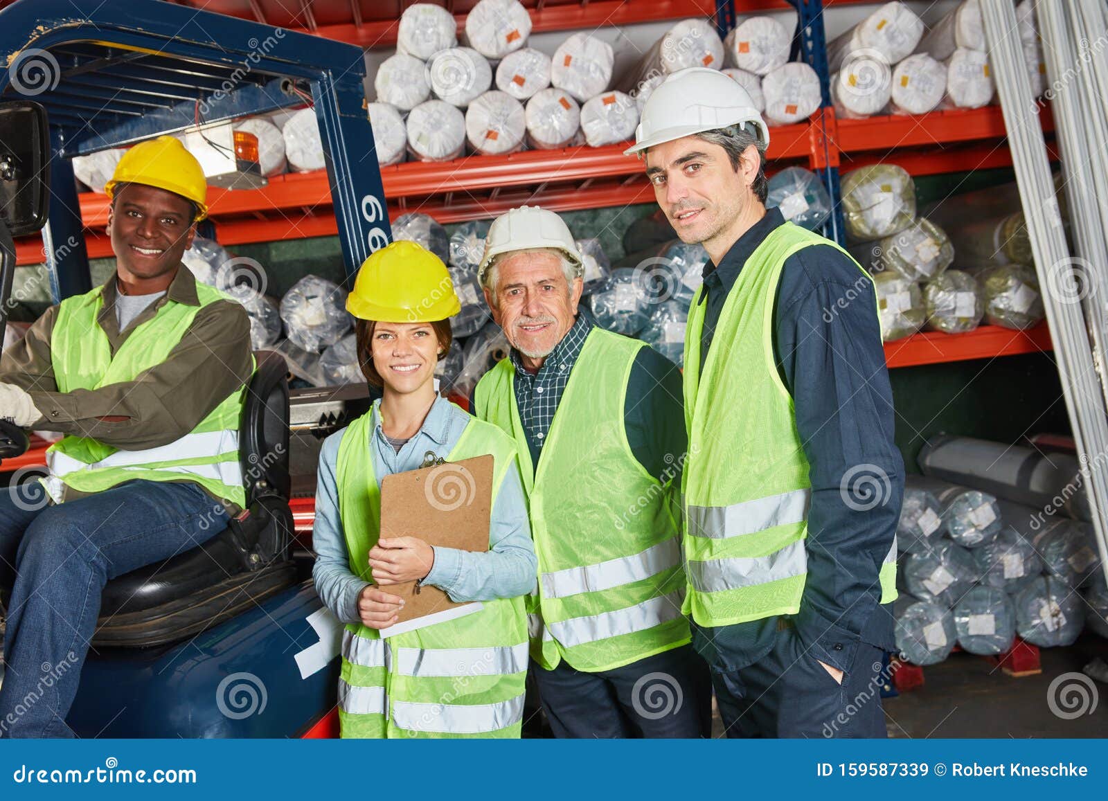 Logistics Worker Team in Warehouse Stock Image - Image of logistics ...