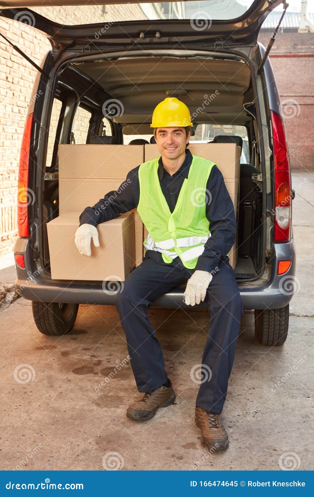 Logistics Workers in a Pickup Truck Stock Image - Image of agency ...