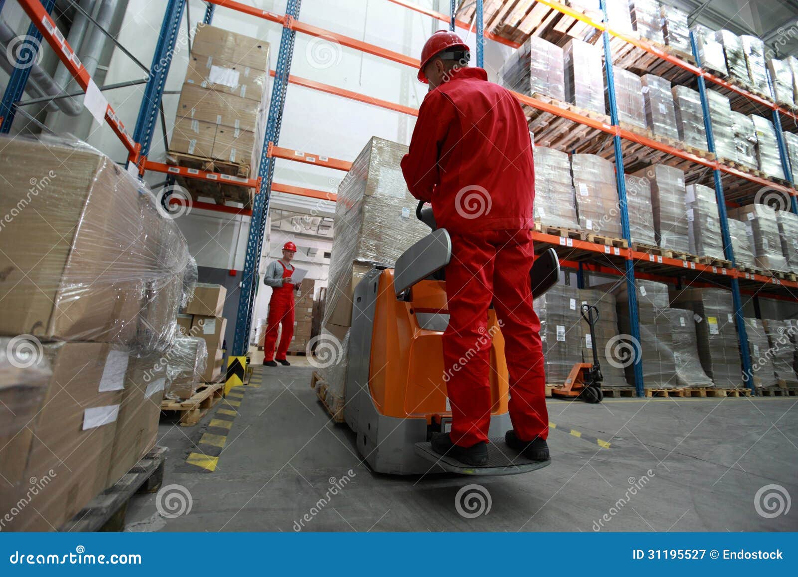 Logistics Workers at Work in Storehouse Stock Image - Image of ...