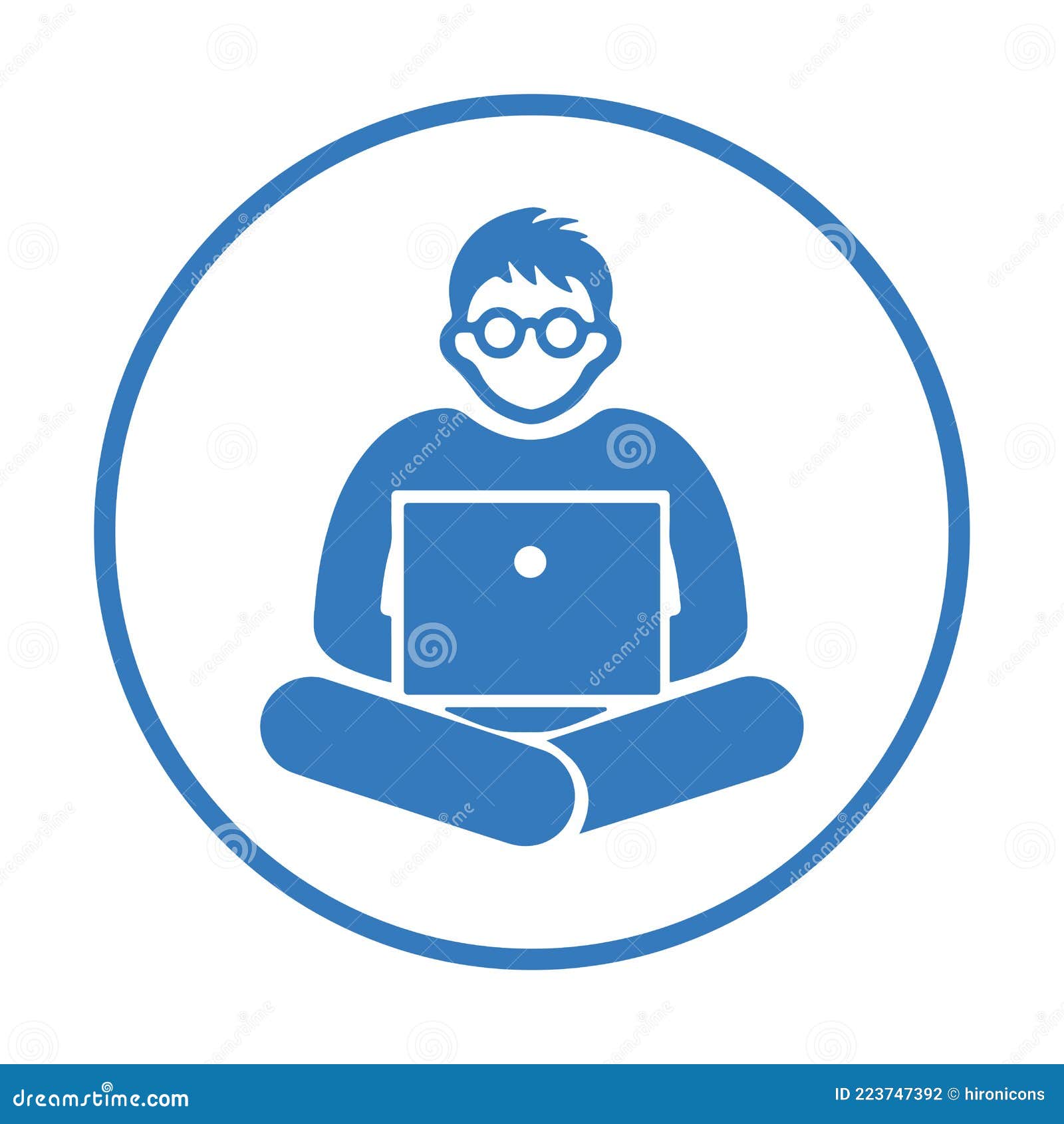 Logistics, Working Man Icon. Blue Color Vector Stock Vector ...