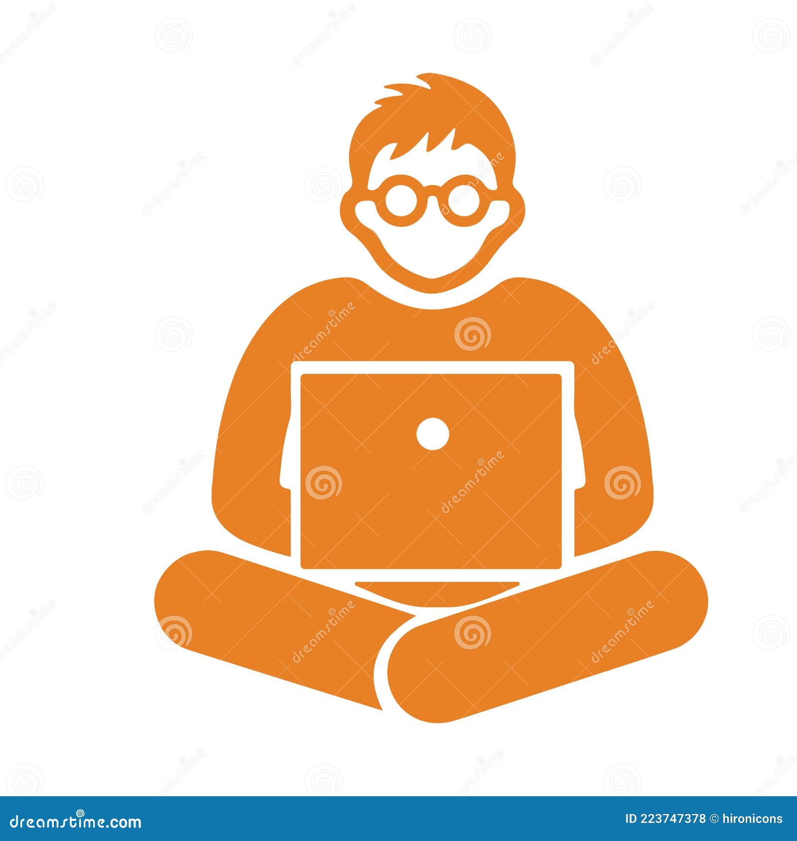 Logistics, Working Man Icon. Orange Color Design Stock Vector ...