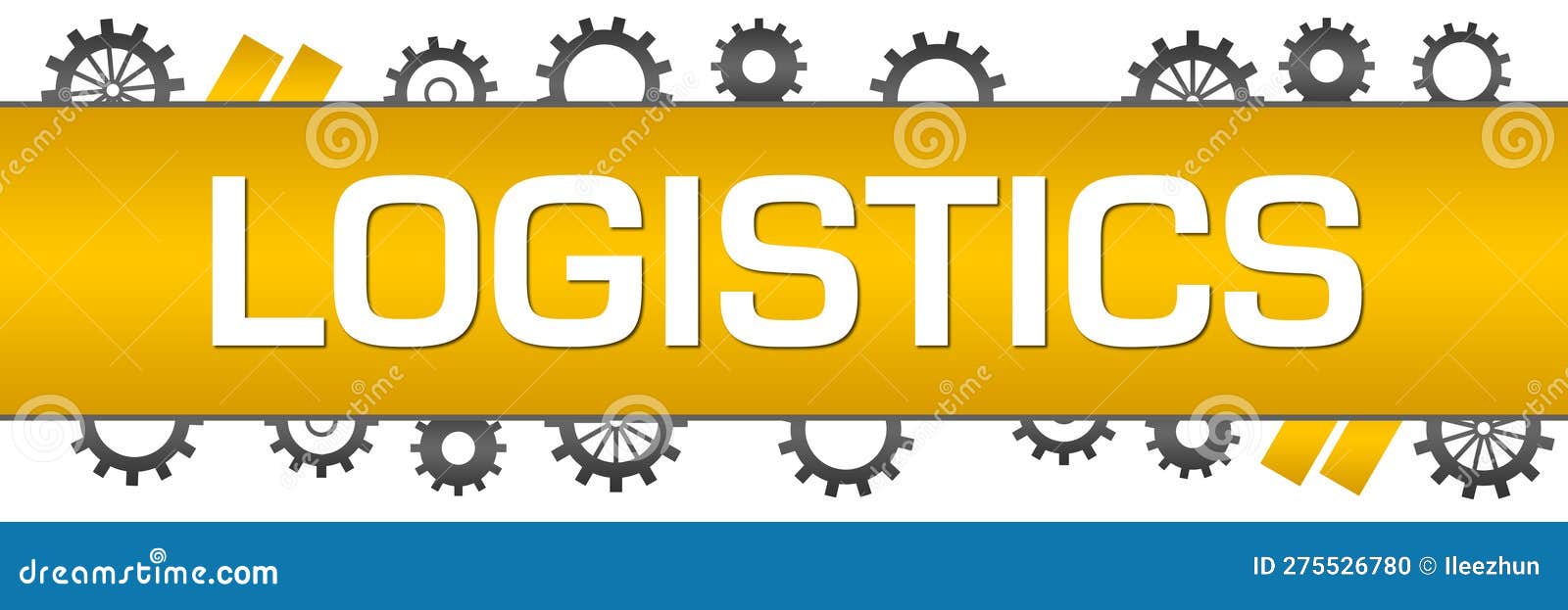 Logistics Yellow Grey Gears Top Bottom Horizontal Stock Illustration ...