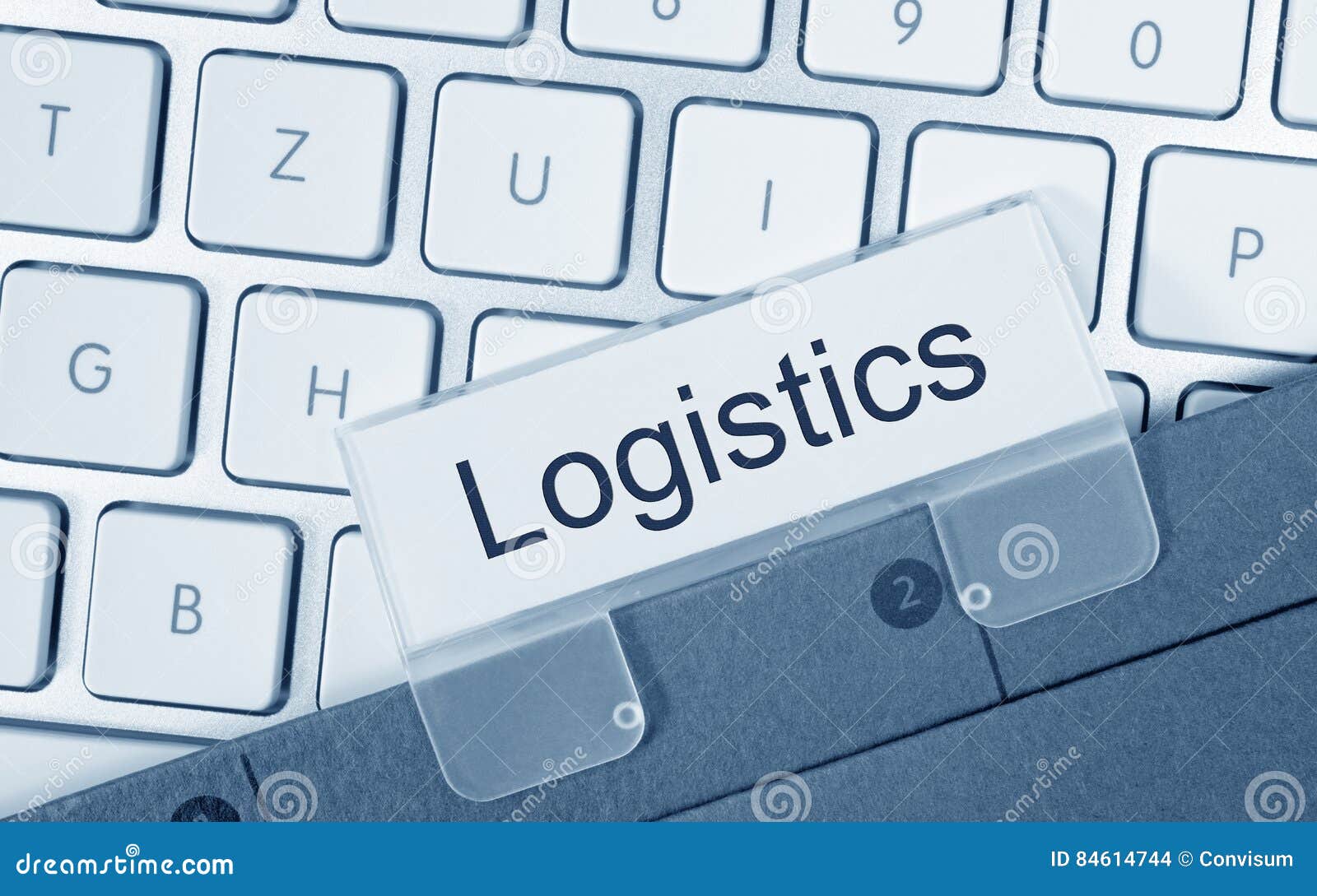 Logistik-Ordner Auf Computer-Tastatur Stockfoto - Bild von kennsatz ...