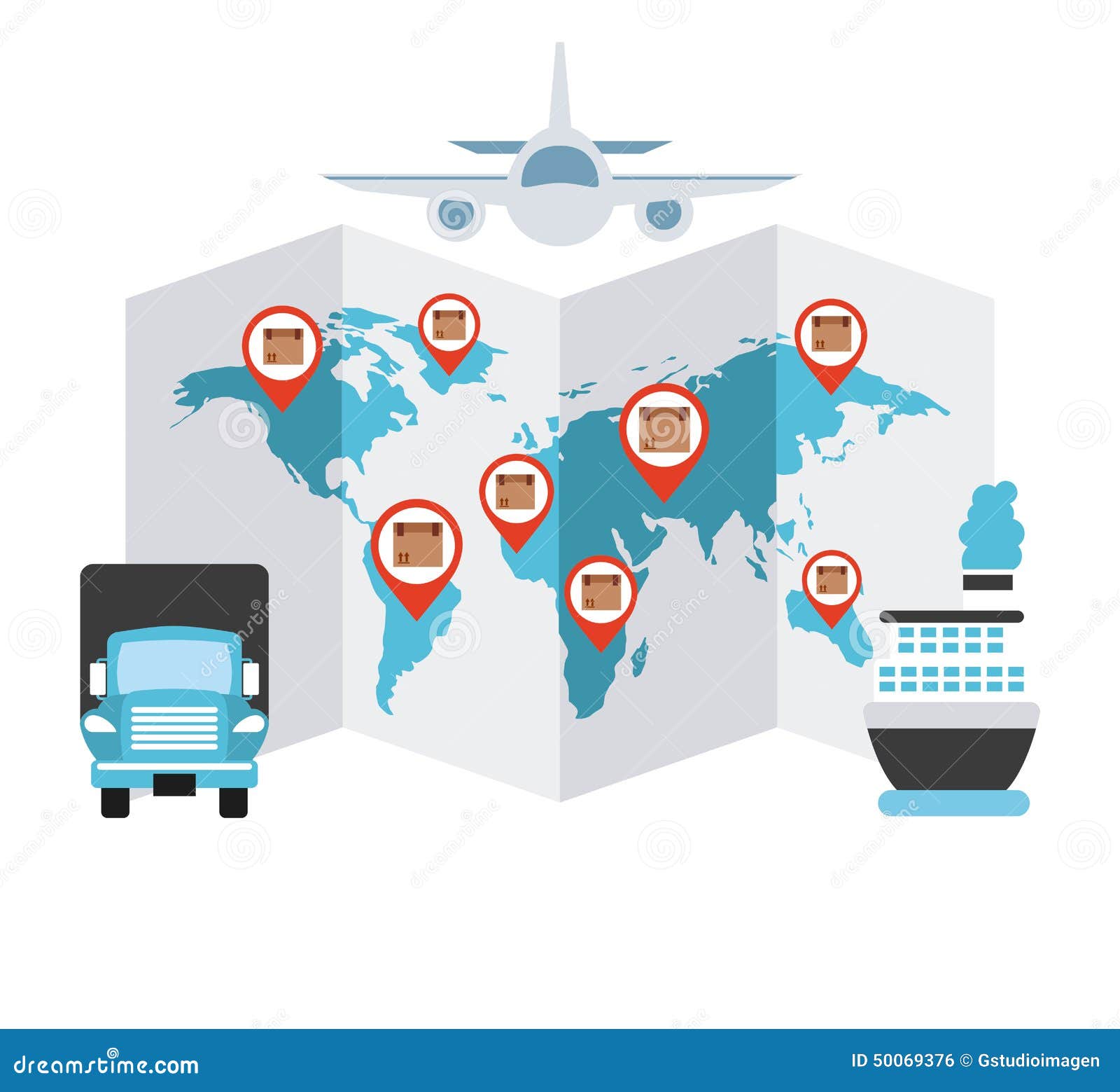 Logistique de transport illustration de vecteur. Illustration du ...