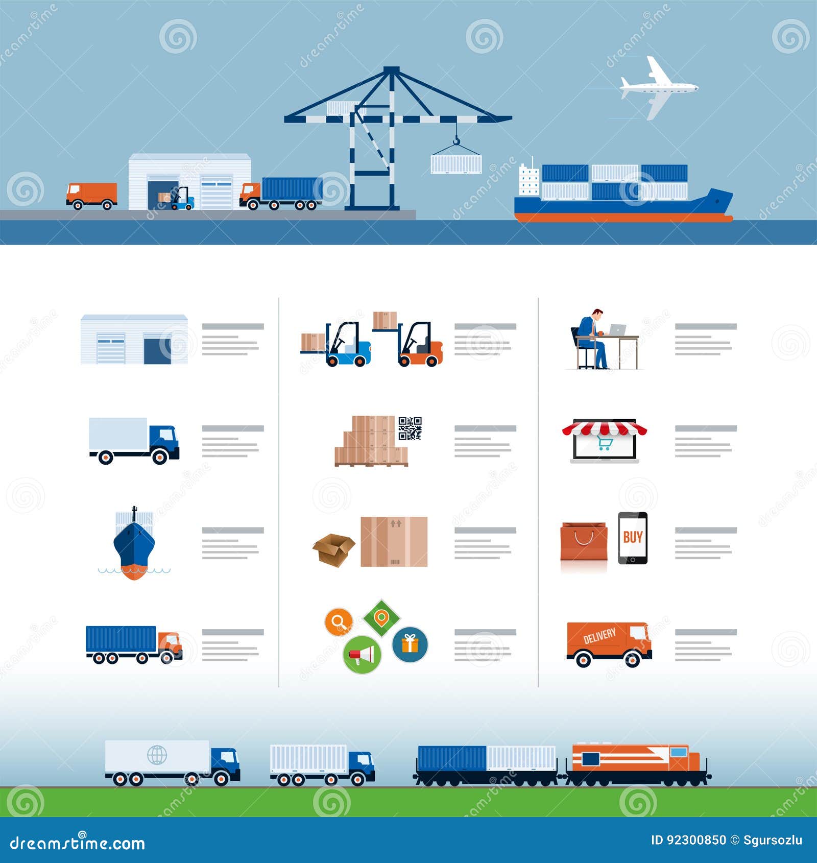 Logistique Et Conception De Processus De La Livraison Illustration de ...
