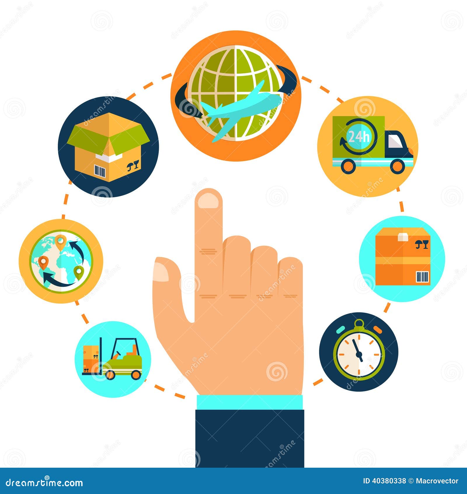 Logistisches Handkonzept vektor abbildung. Illustration von dekorativ ...