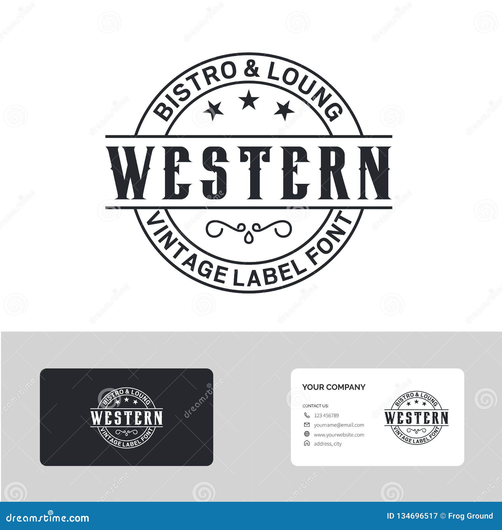Vintage Country Emblem Typography for Western Bar/Restaurant Logo ...