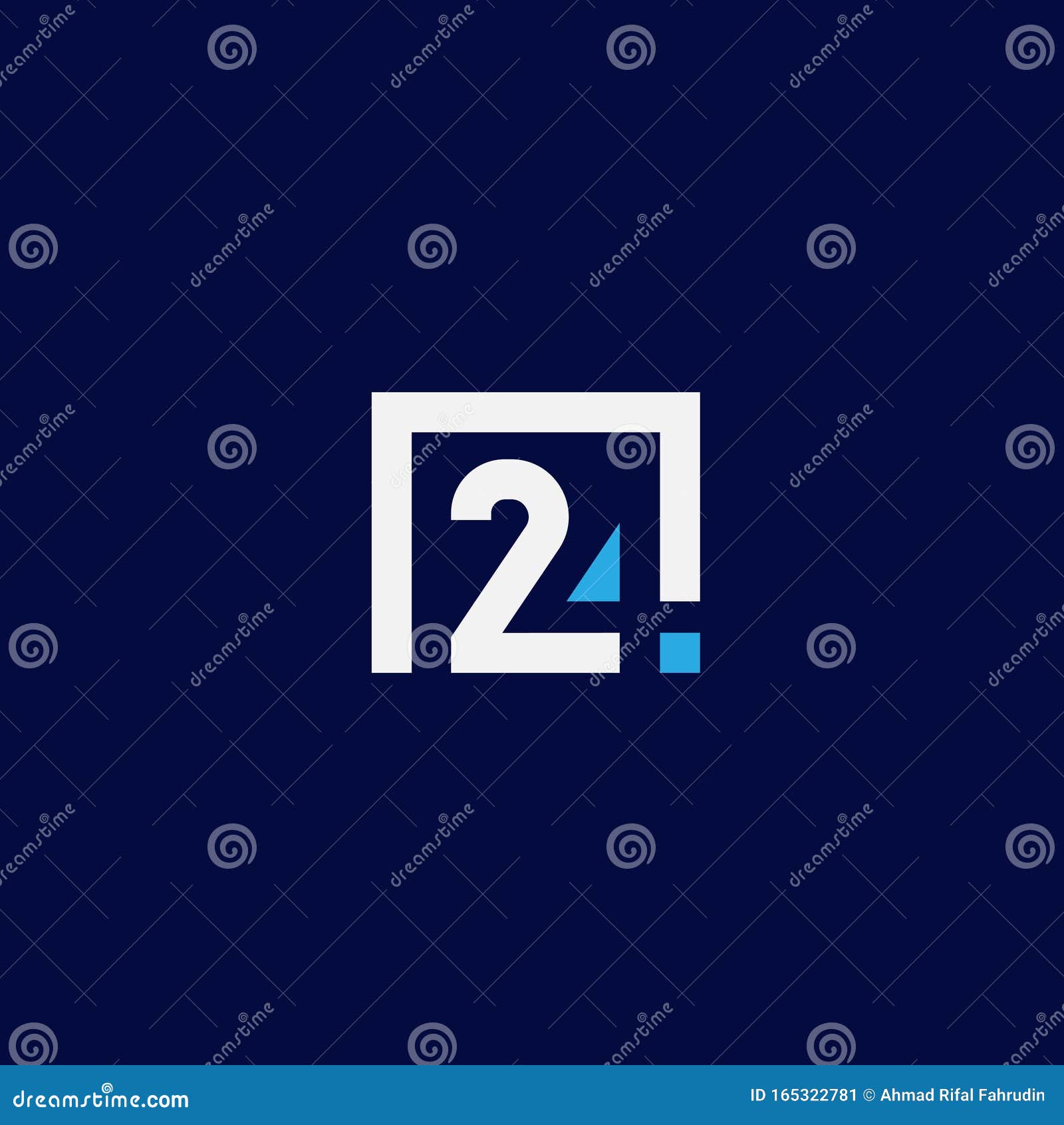 24 Logo Design Isolated on Dark Blue Background Stock Illustration ...