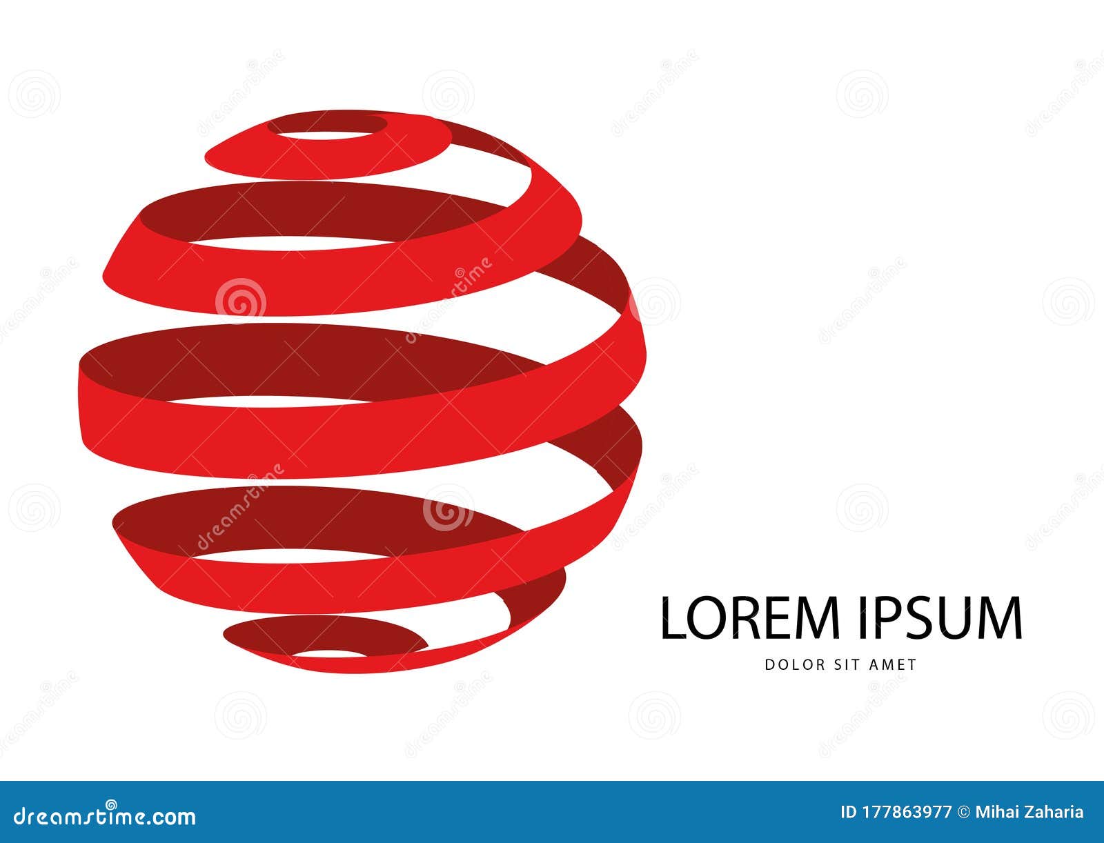 Abstract 3d Red Vector Logo Isolated on White Illustration Stock Vector ...