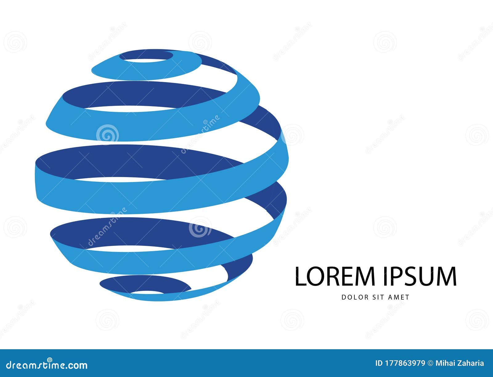 Abstract 3d Blue Vector Logo Isolated on White Illustration Stock ...