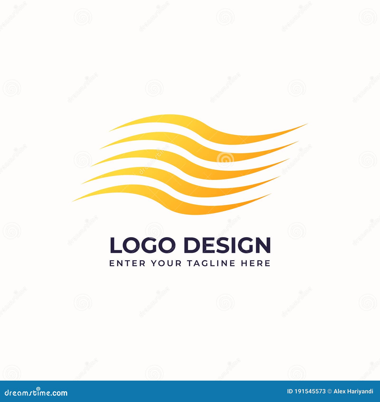 Creative Wave Logo Yellow Color Gradient Stock Vector - Illustration of ...