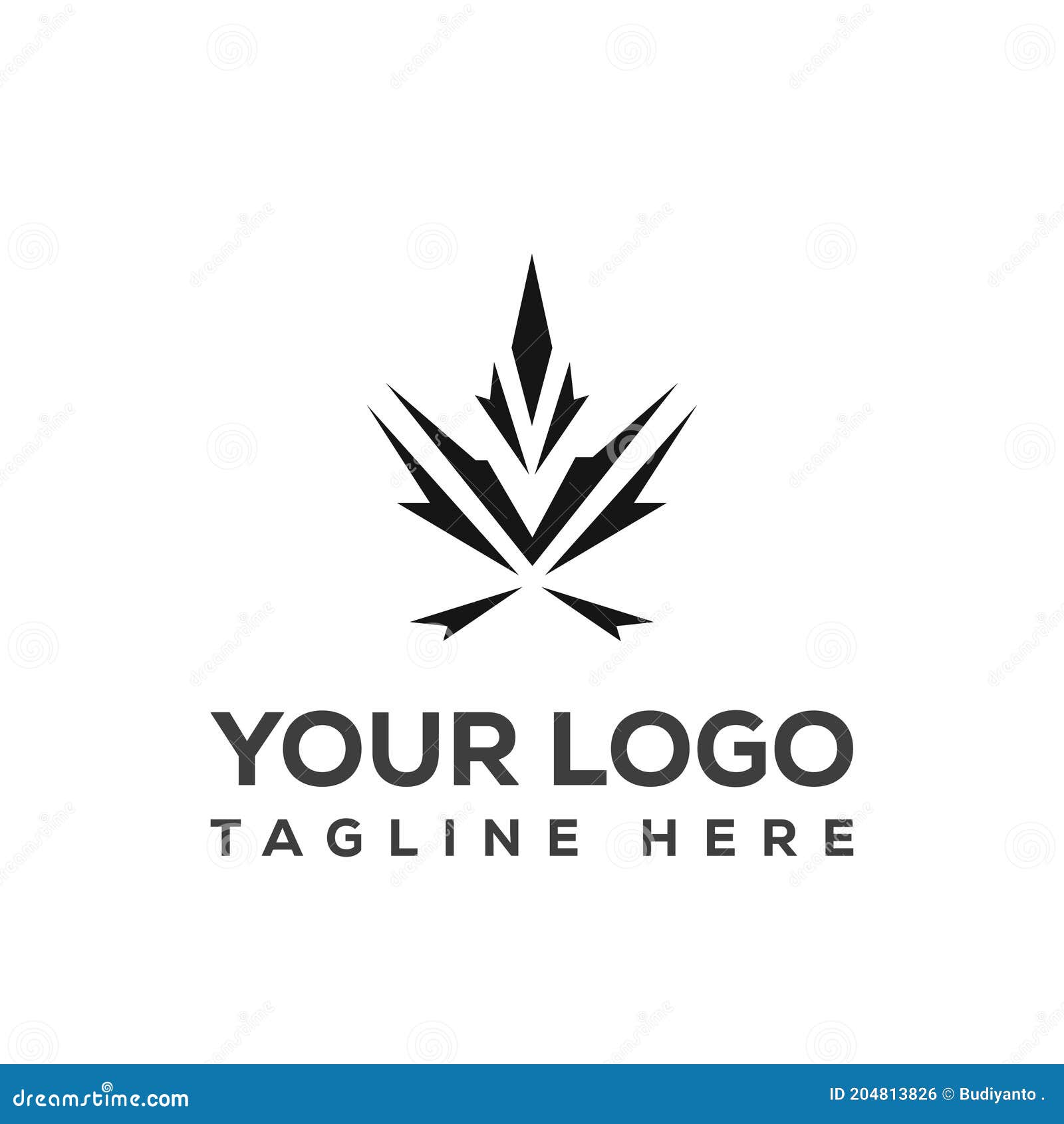 Black Version Abstract Hemp and Bird Logo Vector Stock Vector ...