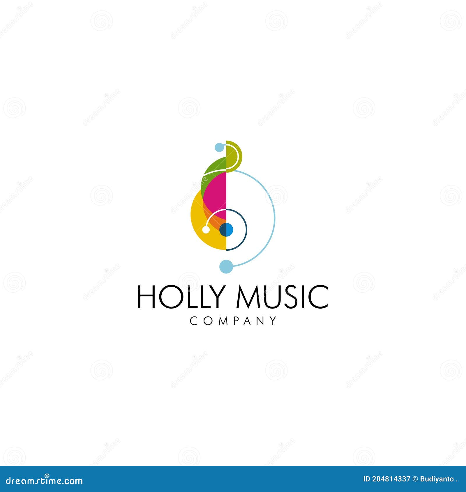 Full Colour Style Music Note Logo Stock Vector - Illustration of ...