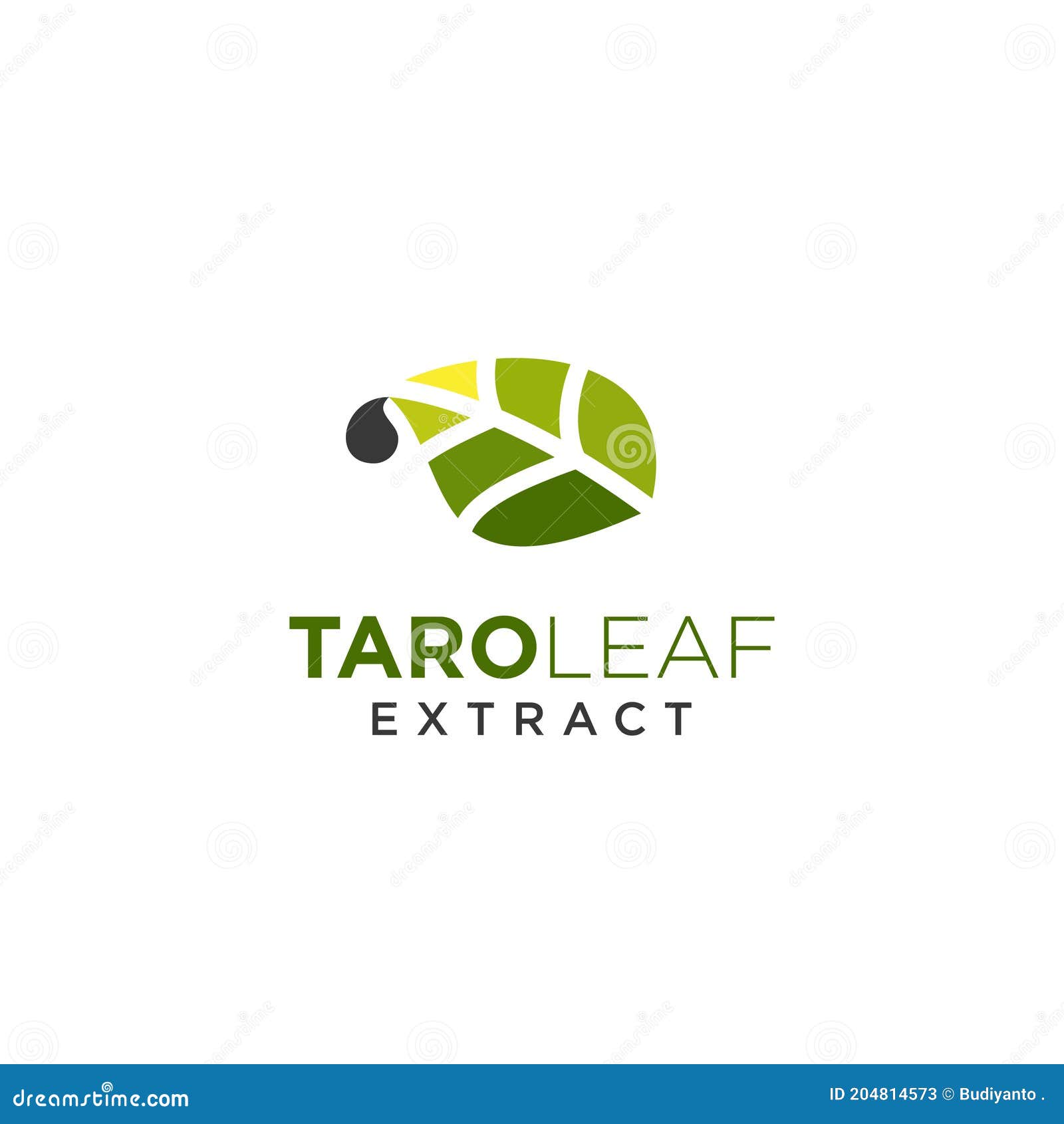 Taro Leaf Extract Oil Logo stock vector. Illustration of ingredients ...