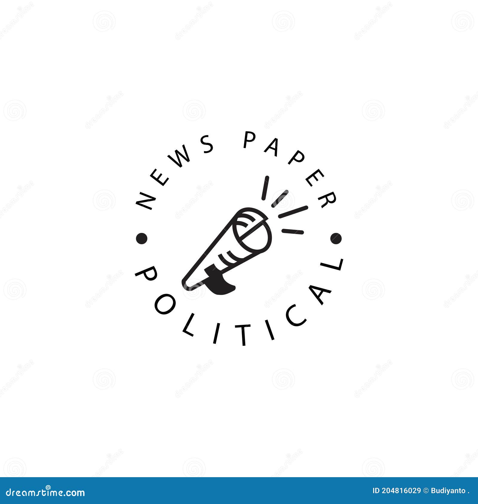 Newspaper Megaphone To Campaign Political Logo Stock Vector ...