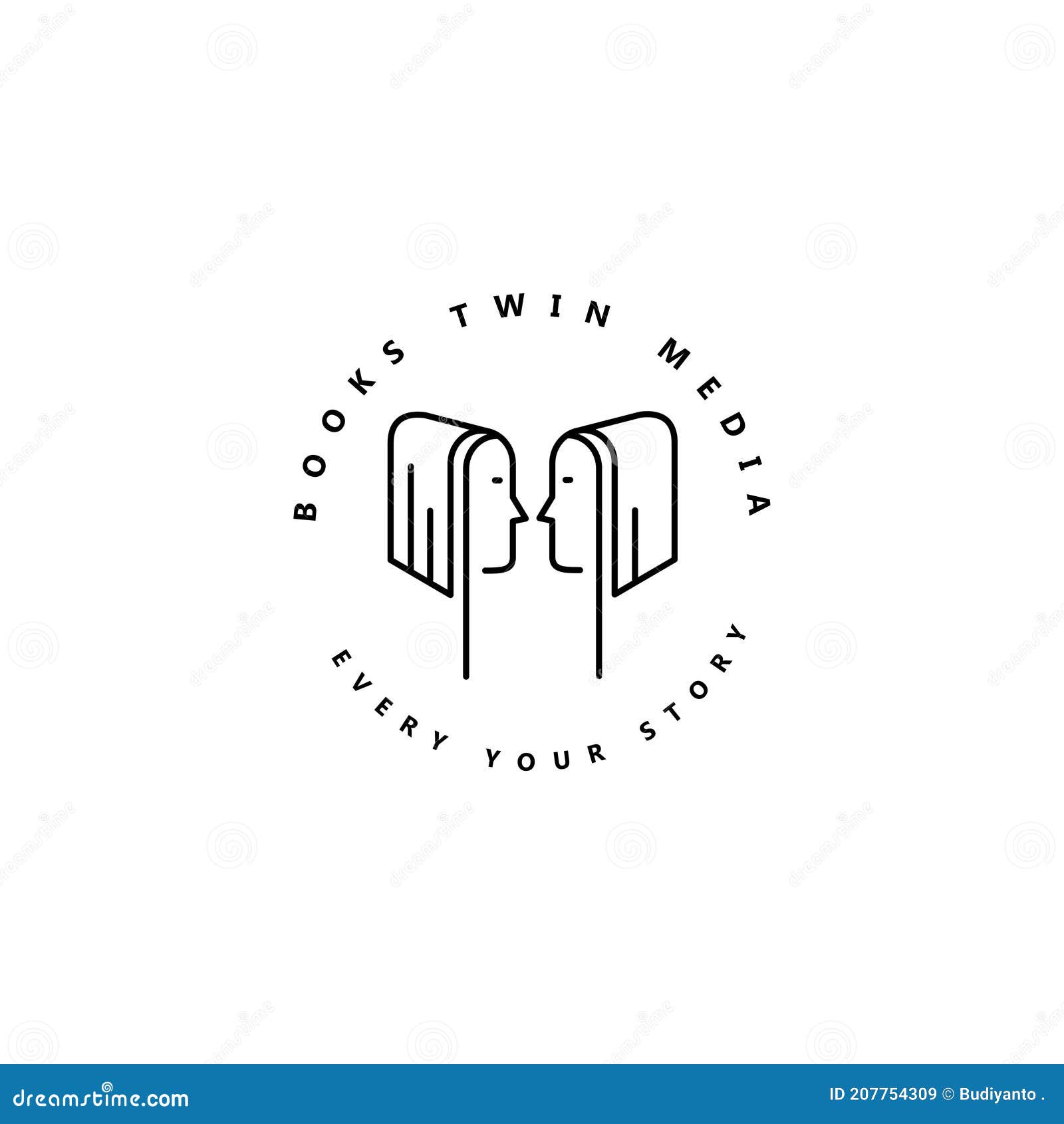 Books Twin Media Logo Line Art Style Stock Vector - Illustration of ...