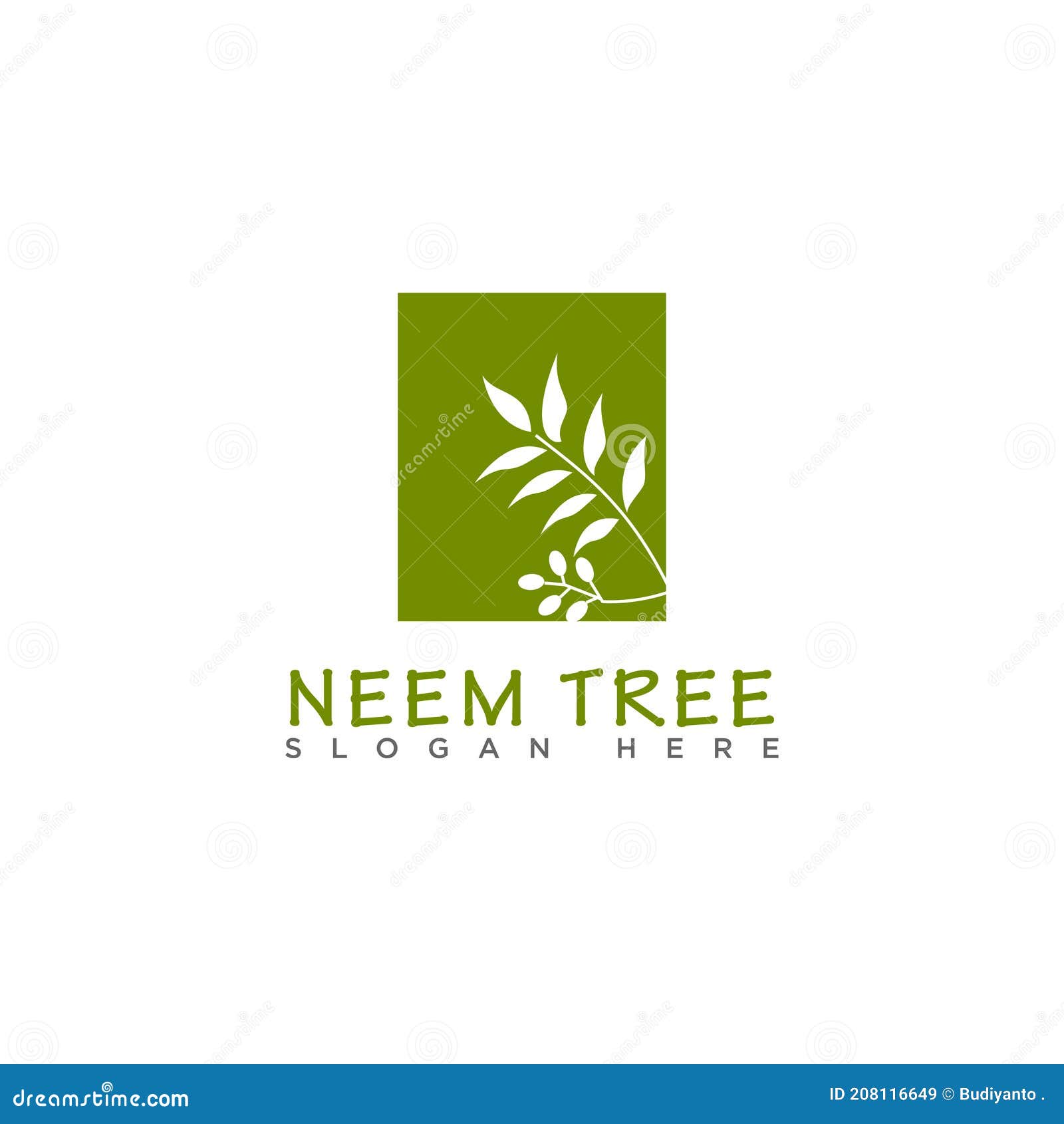 Negative Space of Neem Tree Logo Stock Vector - Illustration of therapy ...