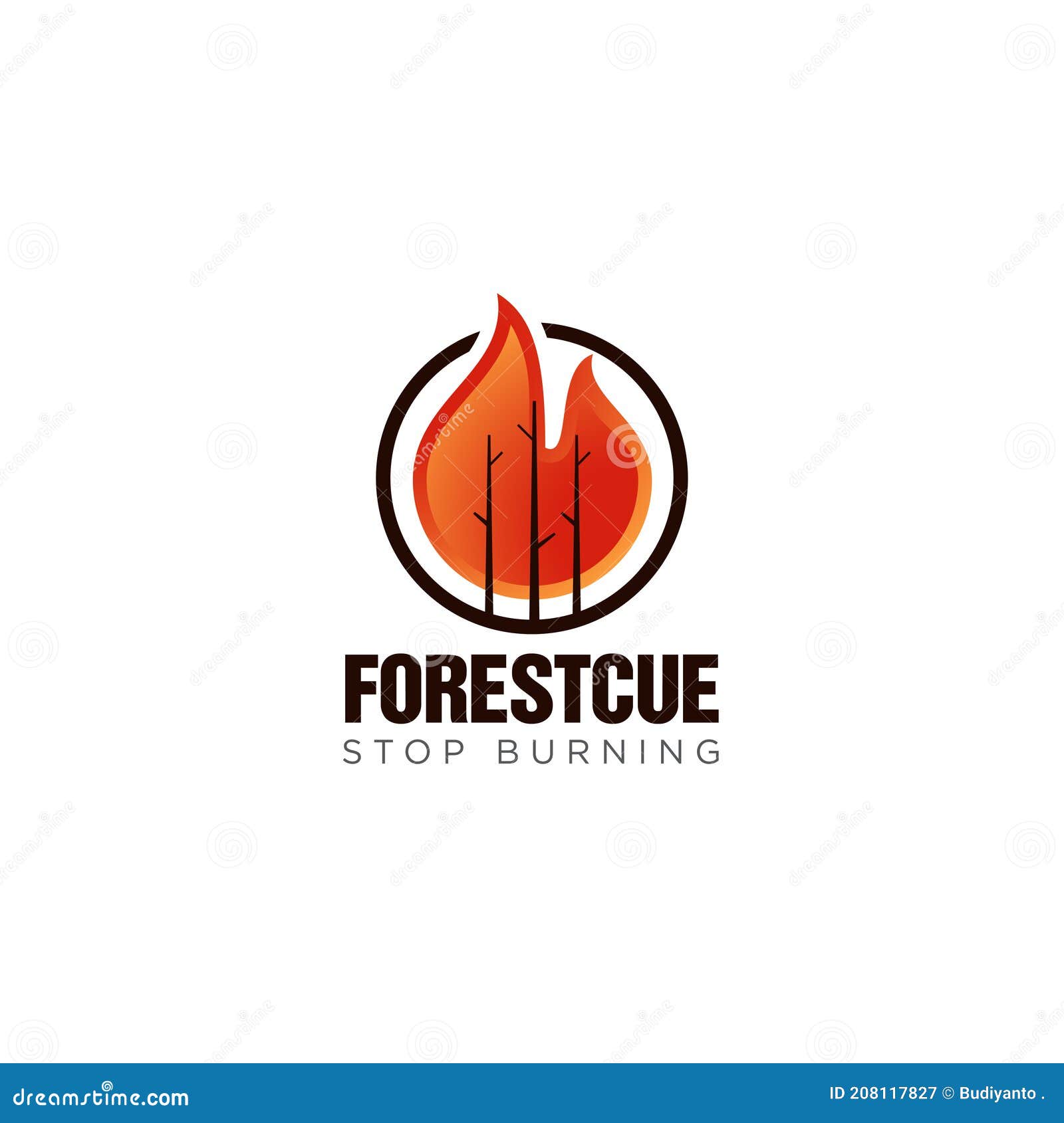 Logo Forestcue Design Vektor for Rescue Forest from Burning Stock ...