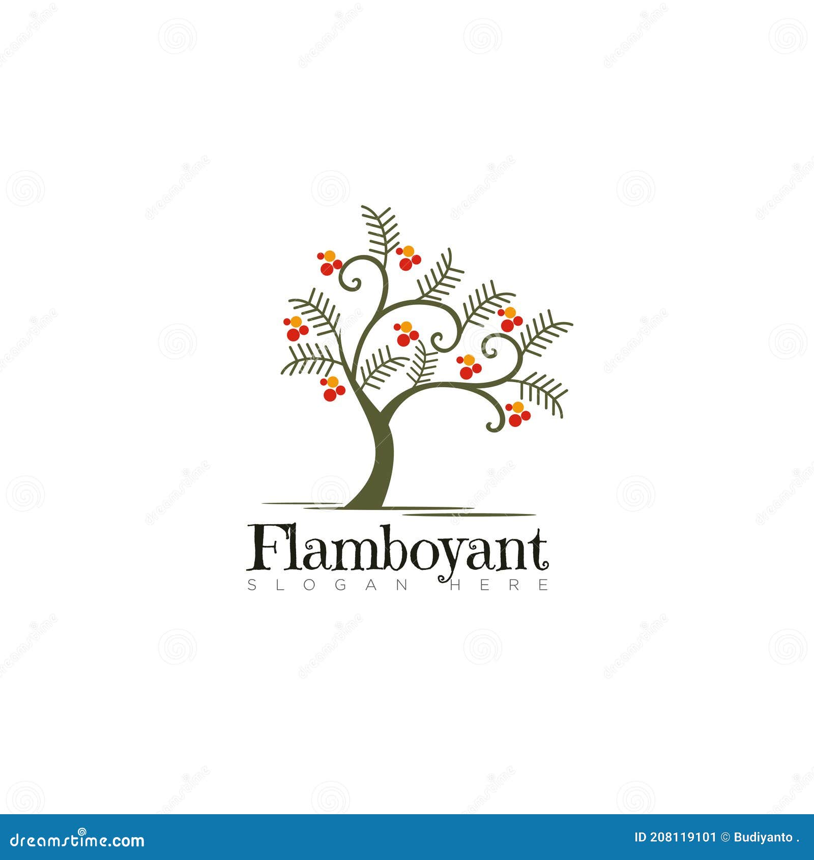 Logo Flamboyant Elegance Tree Vector Stock Vector - Illustration of ...