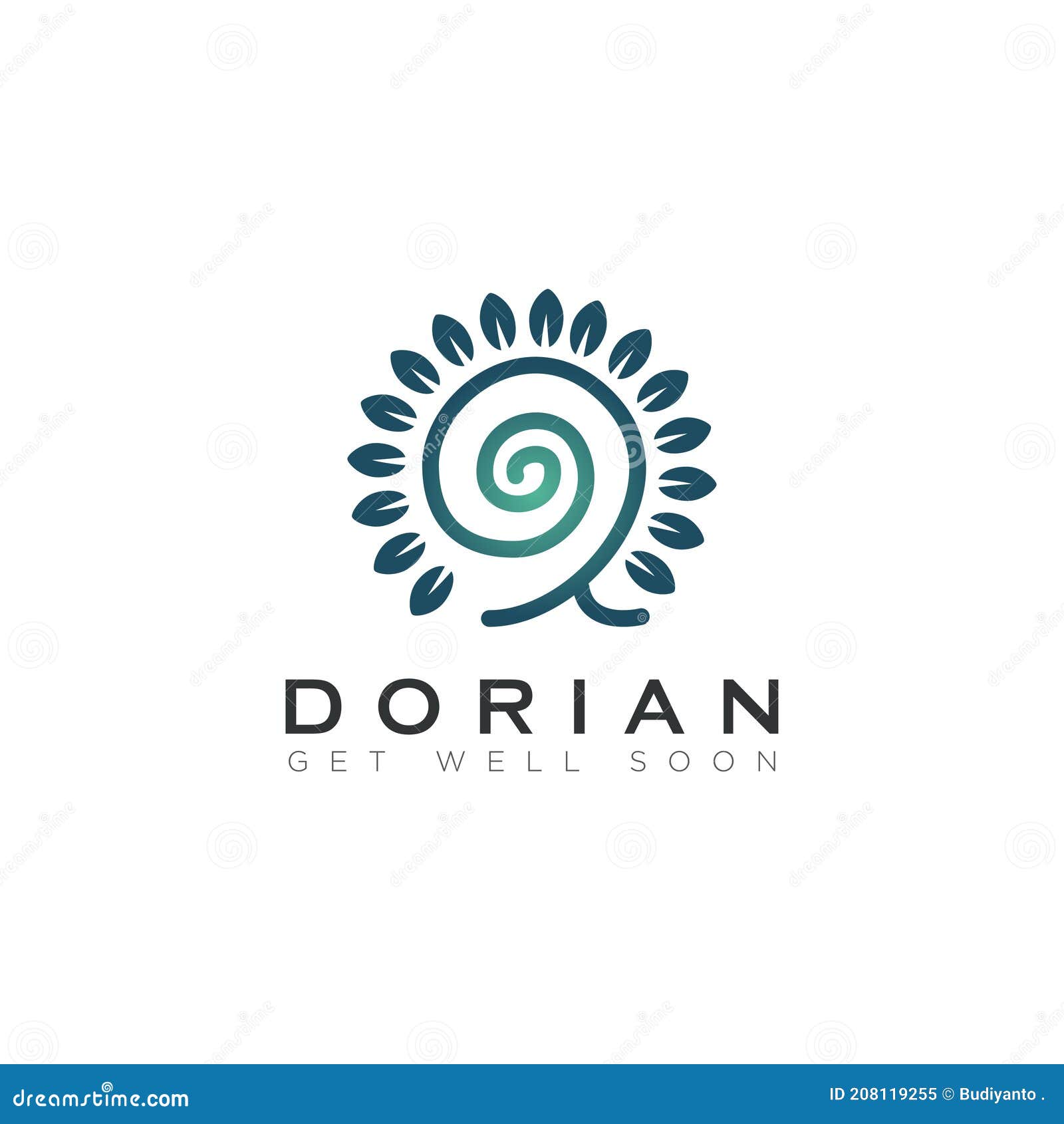 Logo Dorian Social Community for Hurricane Disasters with Twister Plant ...