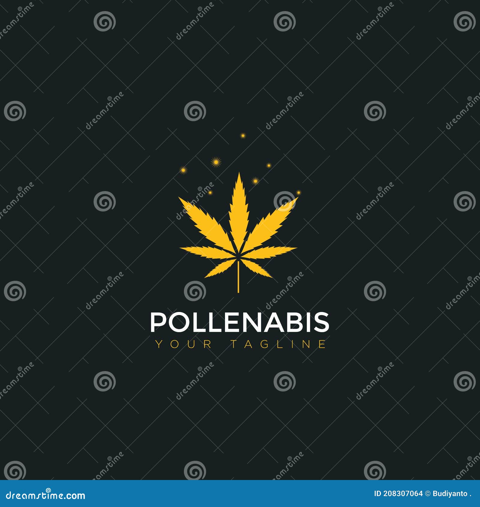 Logo Pollenabis Abstract Pollen and Leaf Cannabis Vector Stock Vector ...