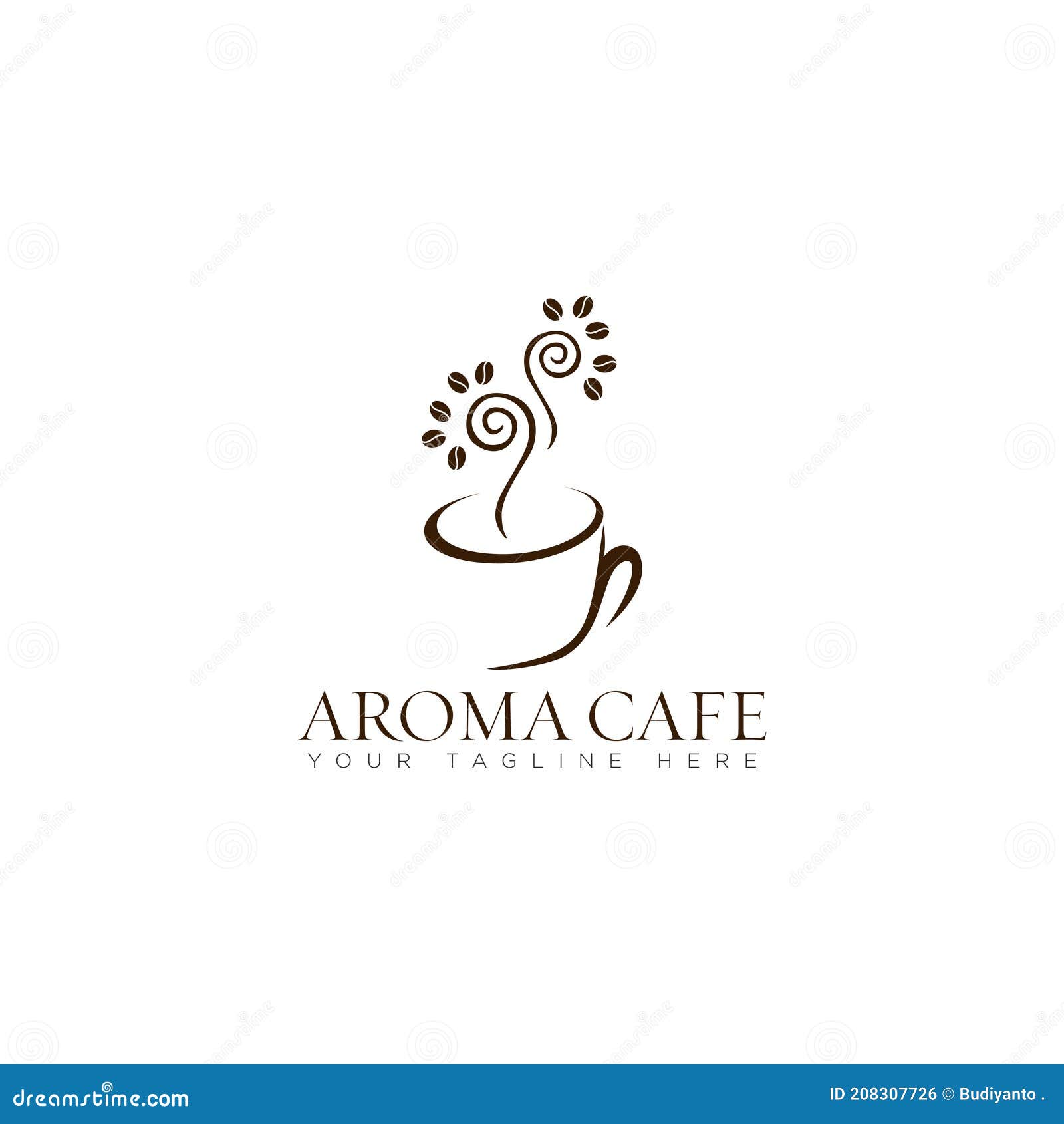 Creative Logo Aroma Cafe, with Cup and Coffee Tree Vector Stock Vector ...