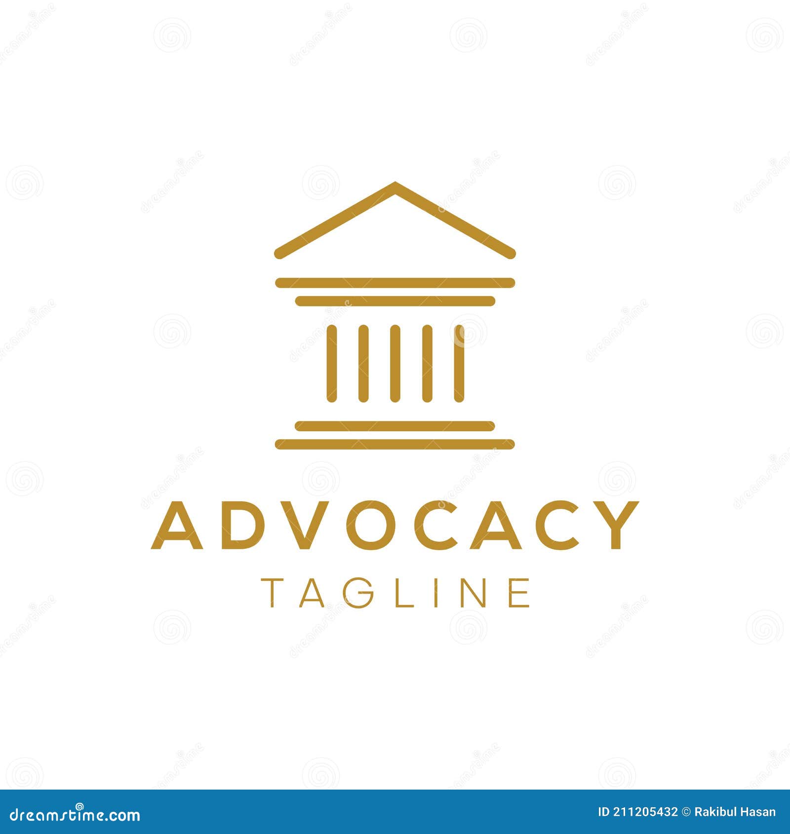 Lawyer Logo Design. Advocacy Logo Design. Emblem of Pillar Logo Design ...