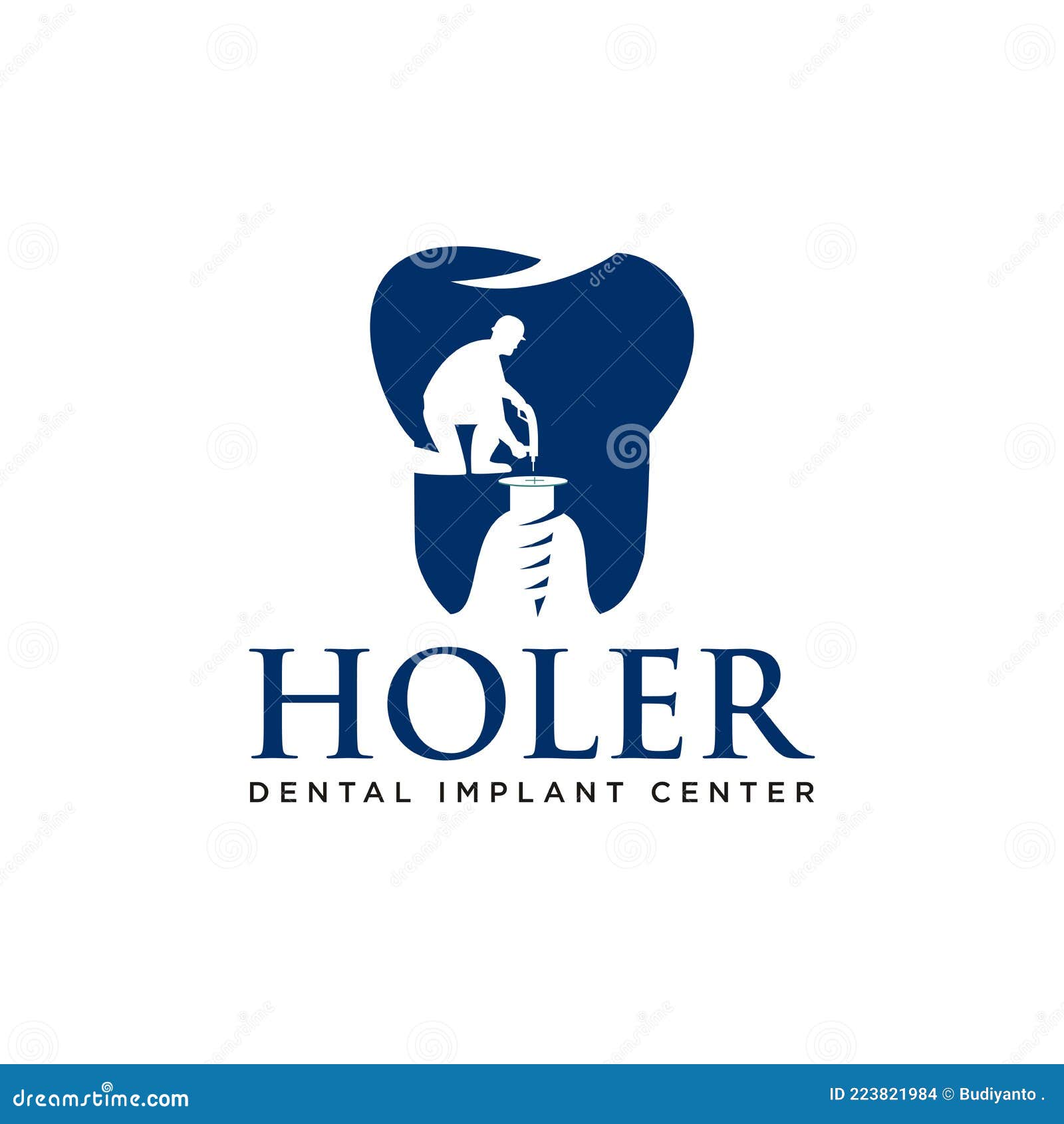 Holer Dental Implat Center Logo, People Drill in Teeth Vector Stock ...