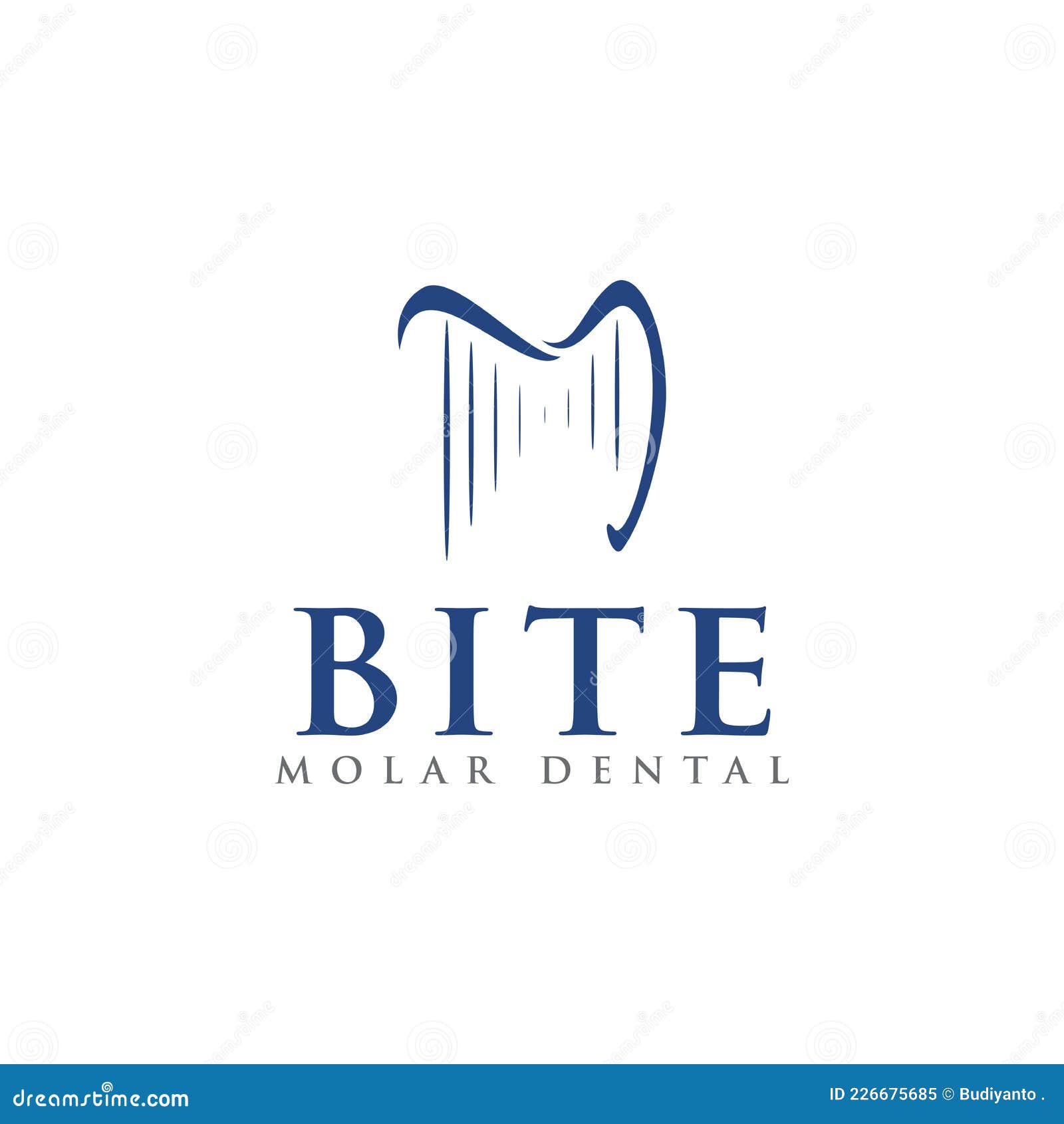 Bite Molar Dental Logo, Abstract Tooth with Initial M As Enamel Lines ...